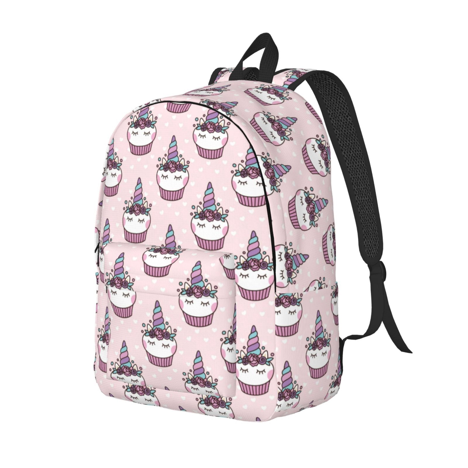 Yiaed Cute Cupcake Print Print Laptop Backpack Travel Canvas Backpack ...