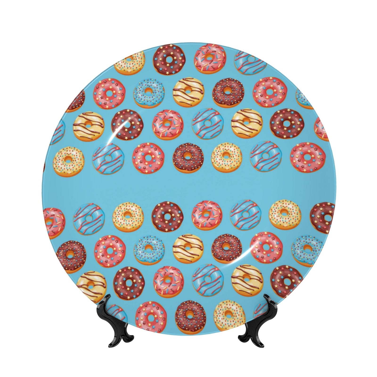 Yiaed Cute Donut Print Bone China Decorative Plate Ceramic Dinner ...
