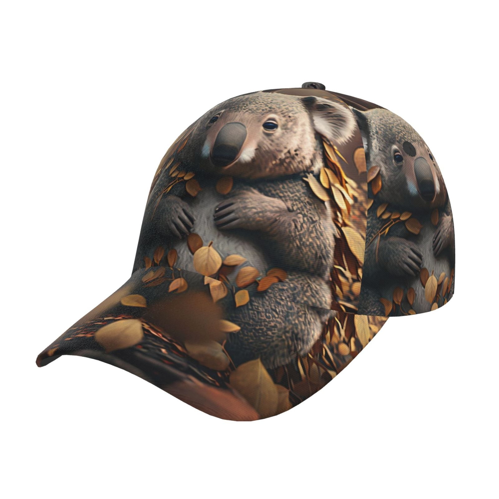 Yiaed Cute Fallen Leaf Koala Print Cap Adjustable Size for Running ...