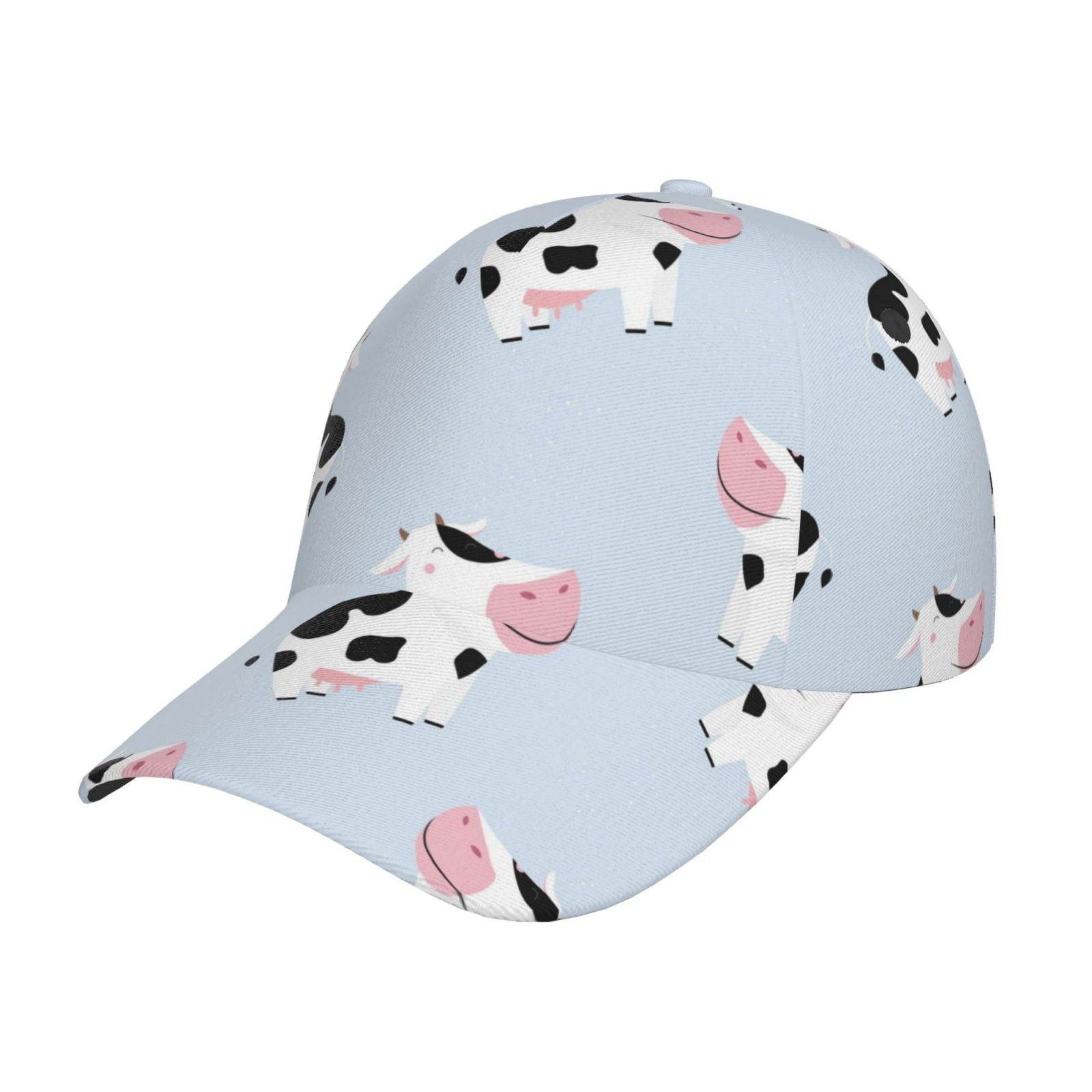 Yiaed Cute Farm Cow Print Cap Adjustable Size for Running Workouts and ...