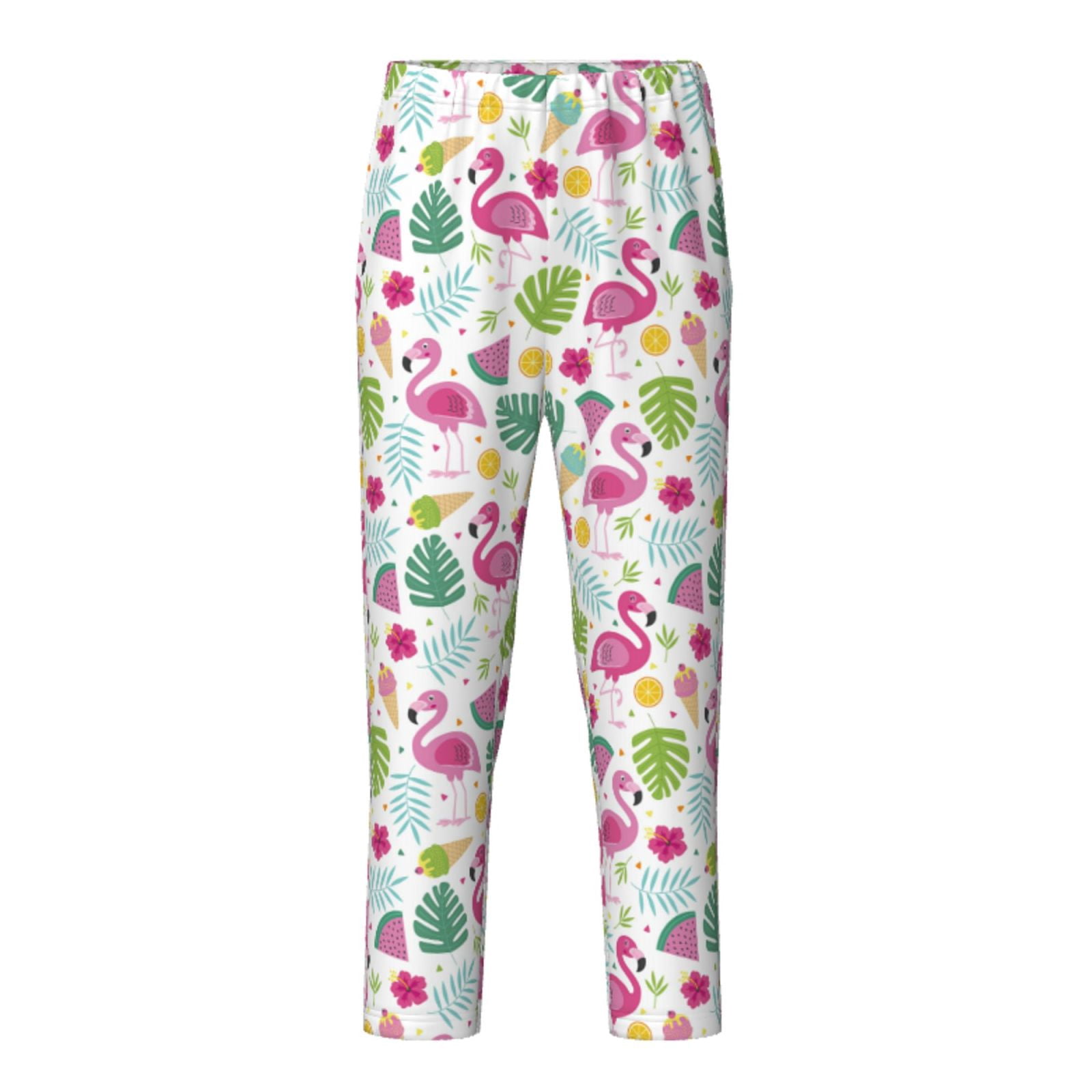 Yiaed Cute Flamingo Print Teenagers' Lounge Pants, Loose PJ Bottoms ...