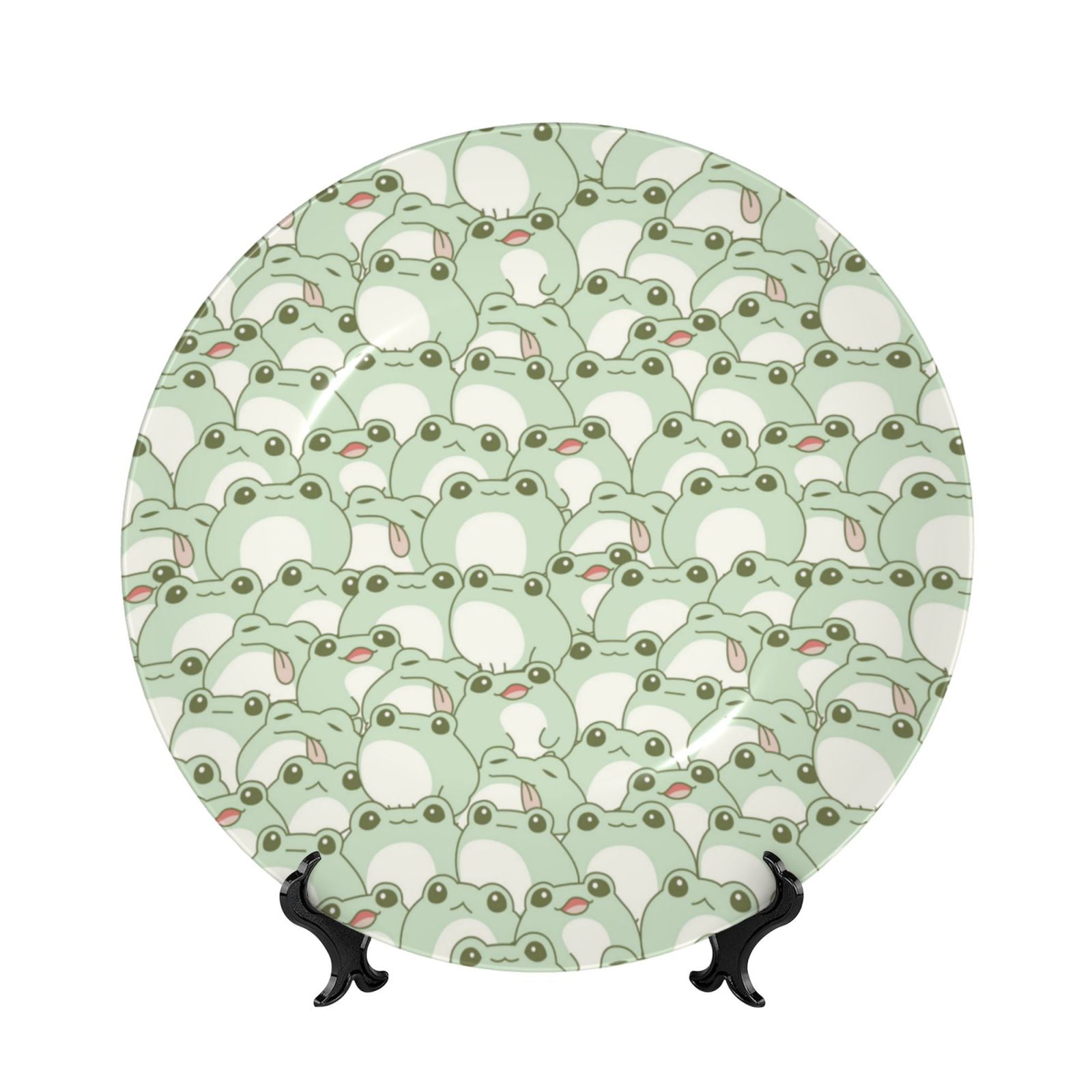 Yiaed Cute Frog Print Bone China Decorative Plate Ceramic Dinner Plates ...