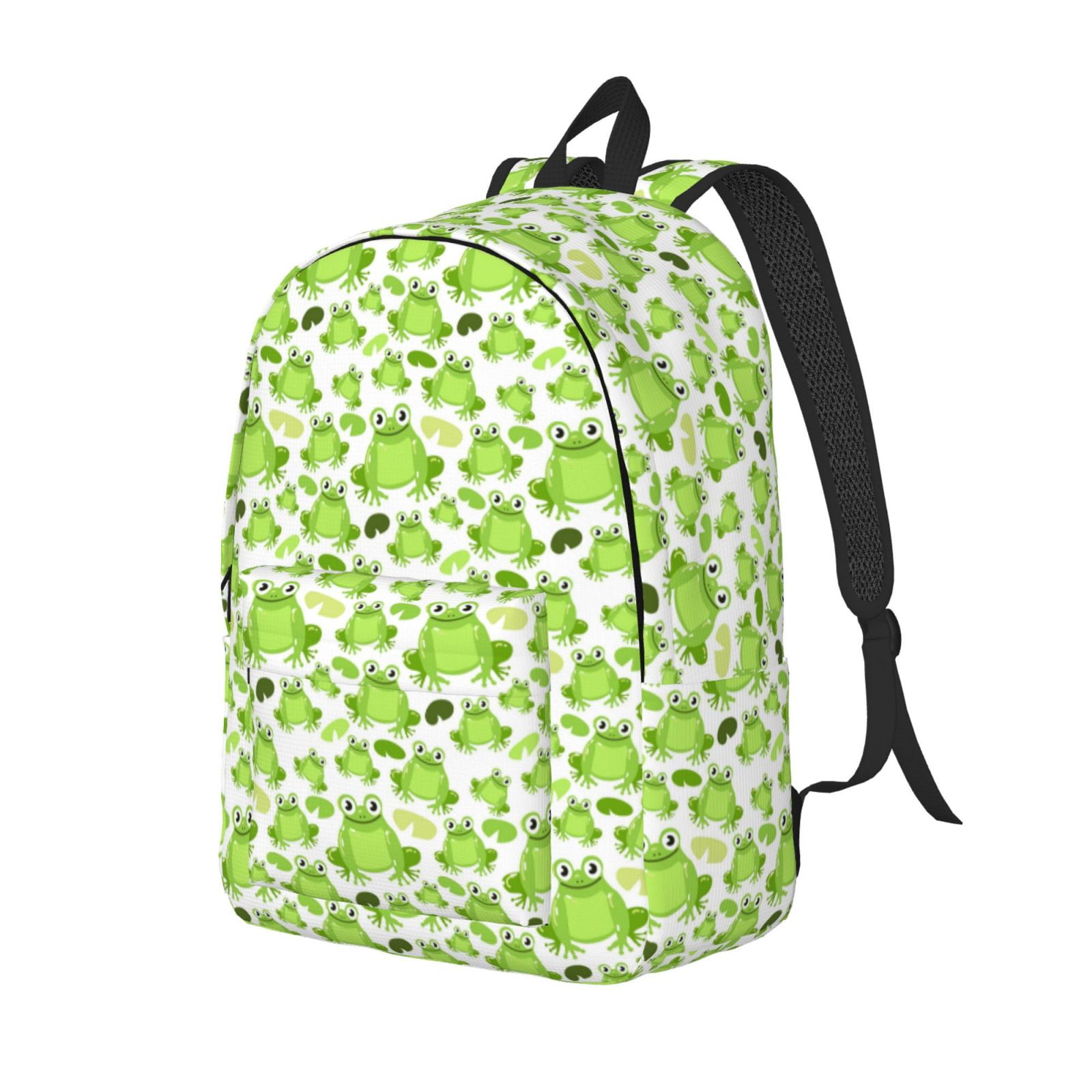 Yiaed Cute Frogs Print Laptop Backpack Travel Canvas Backpack Vintage ...