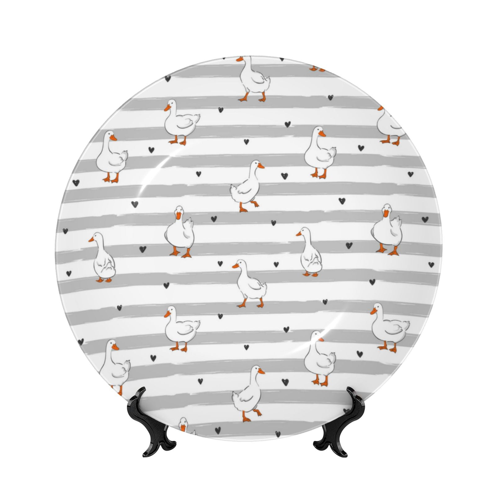 Yiaed Cute Goose Print Bone China Decorative Plate Ceramic Dinner ...
