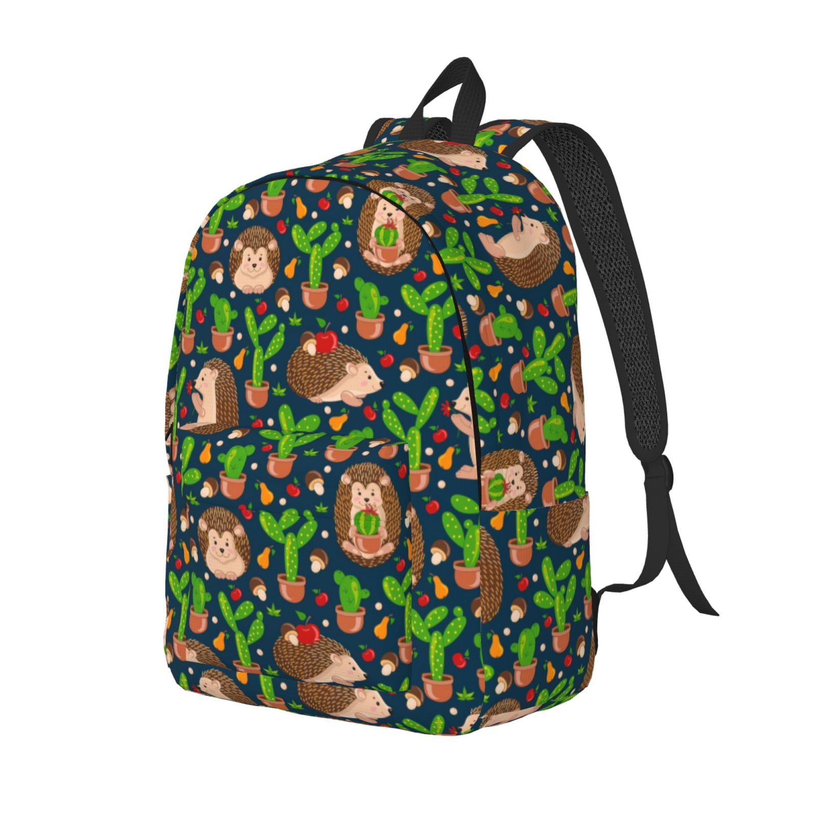 Yiaed Cute Hedgehogs Cactus Blue Print Print Laptop Backpack Travel ...