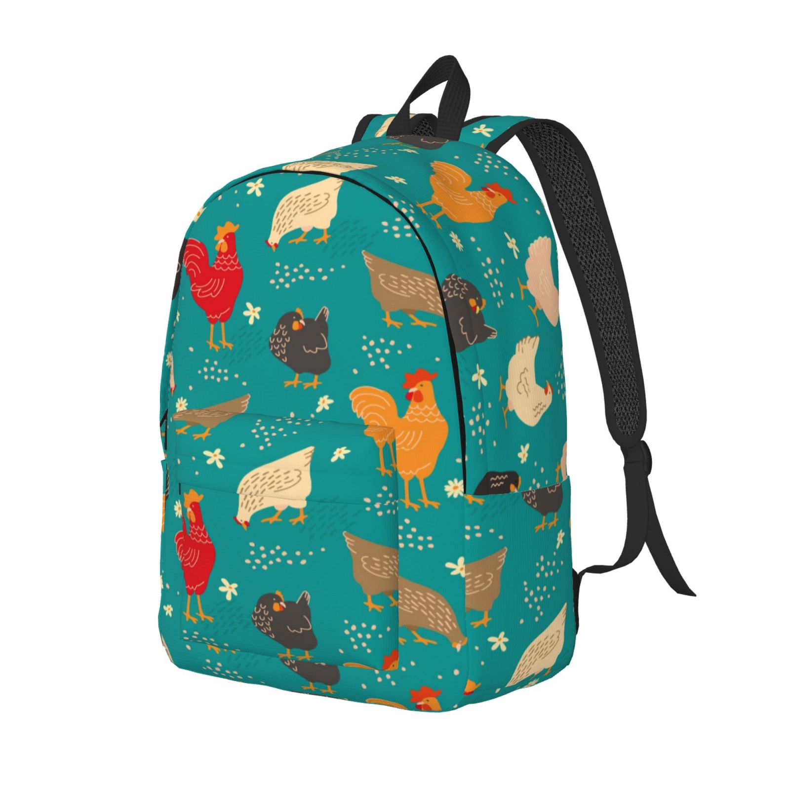 Yiaed Cute Hens And Rooster Print Laptop Backpack Travel Canvas ...
