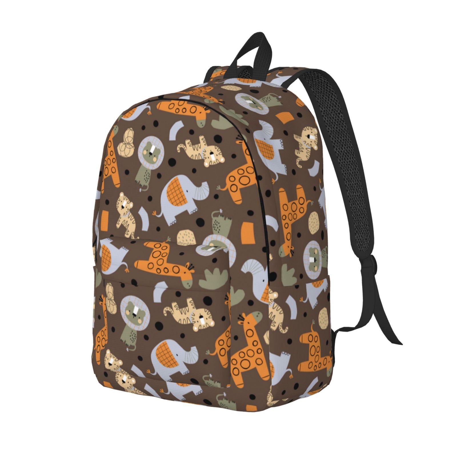 Yiaed Cute Lion Tiger Print Laptop Backpack Travel Canvas Backpack ...