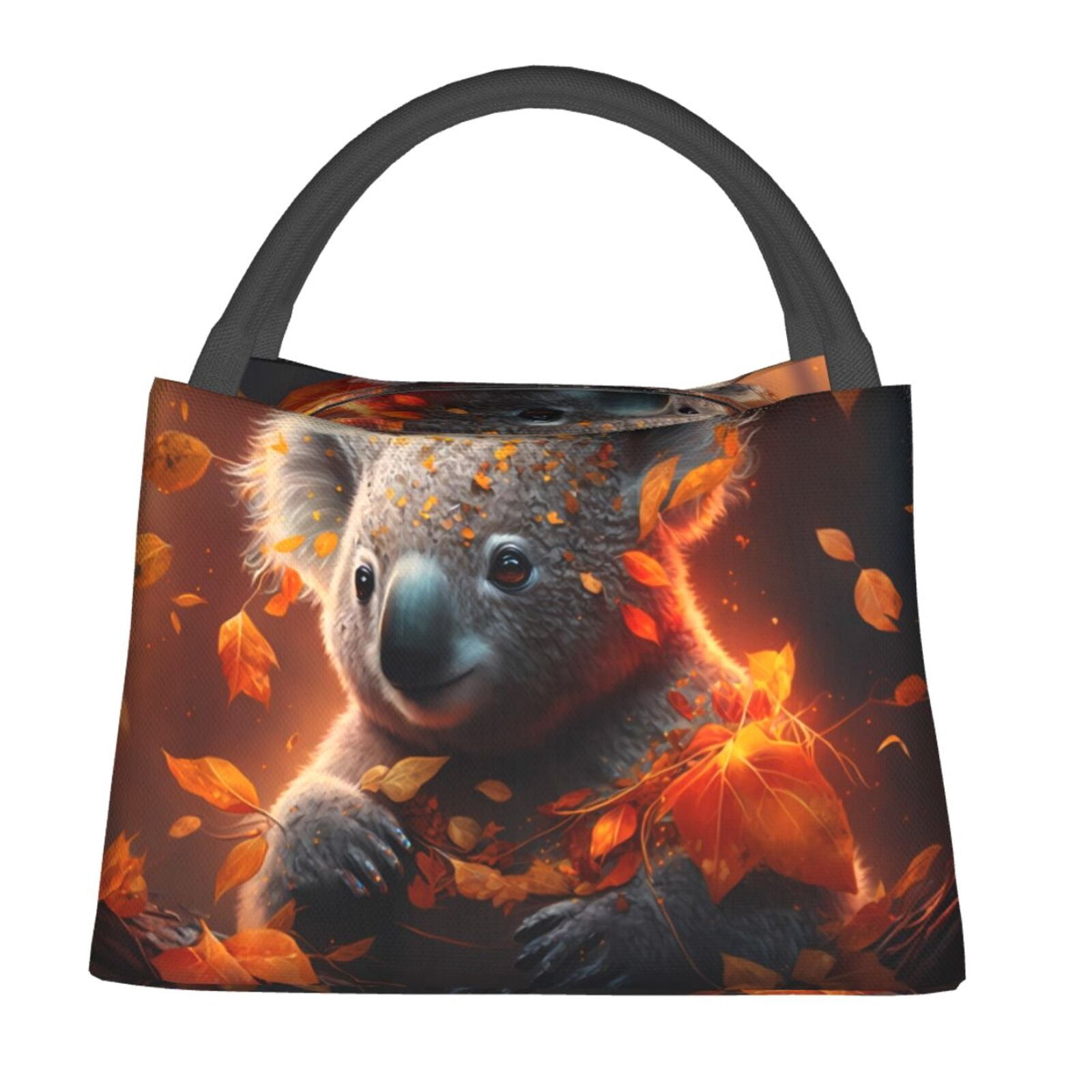 Yiaed Cute Maple Leaf Koala Print Lunch box lunch bag Portable ...