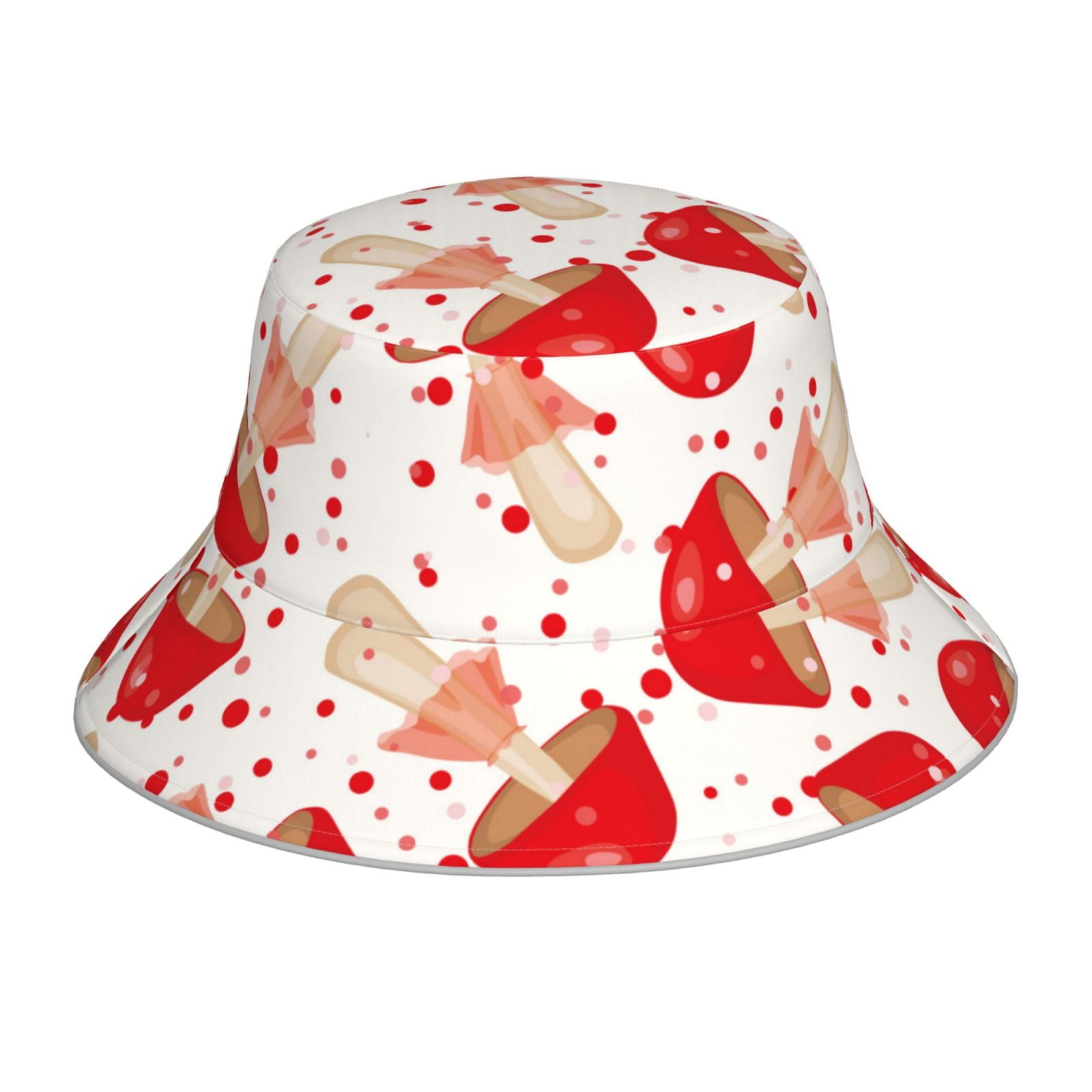 Yiaed Cute Mushroom Print Reflective Stripe Bucket Hat Unisex Funny ...