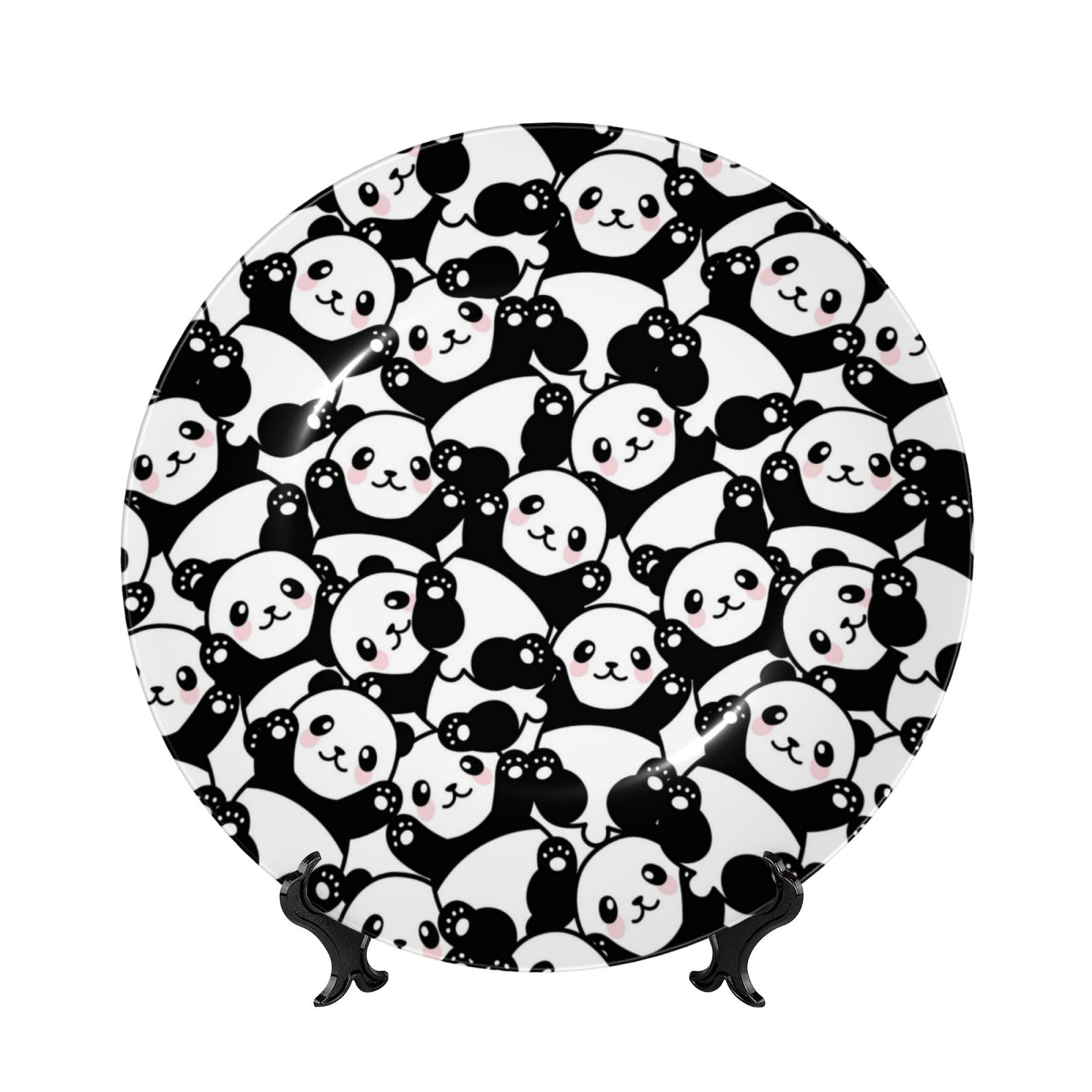 Yiaed Cute Panda (3) Print Bone China Decorative Plate Ceramic Dinner ...