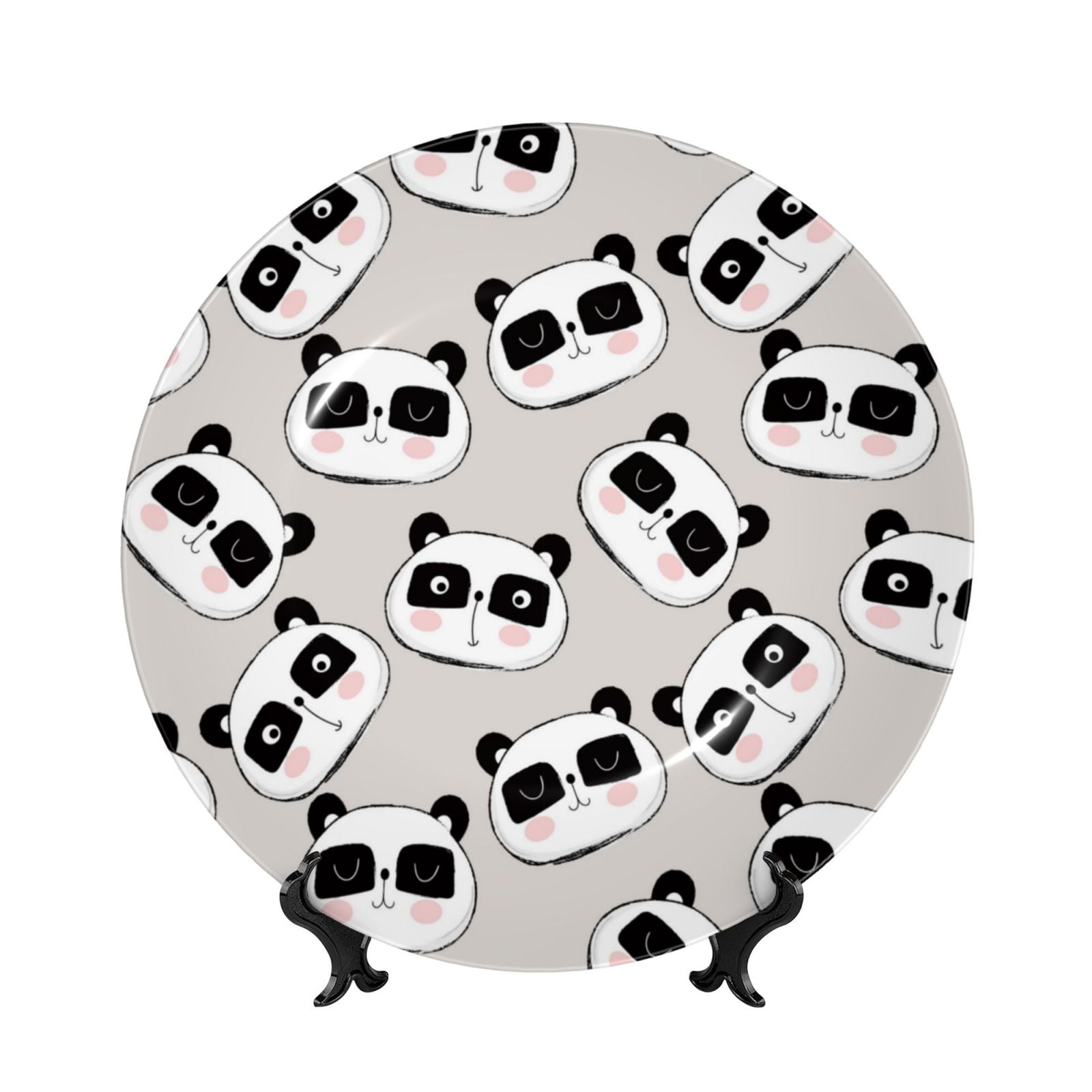 Yiaed Cute Panda Print Bone China Decorative Plate Ceramic Dinner ...