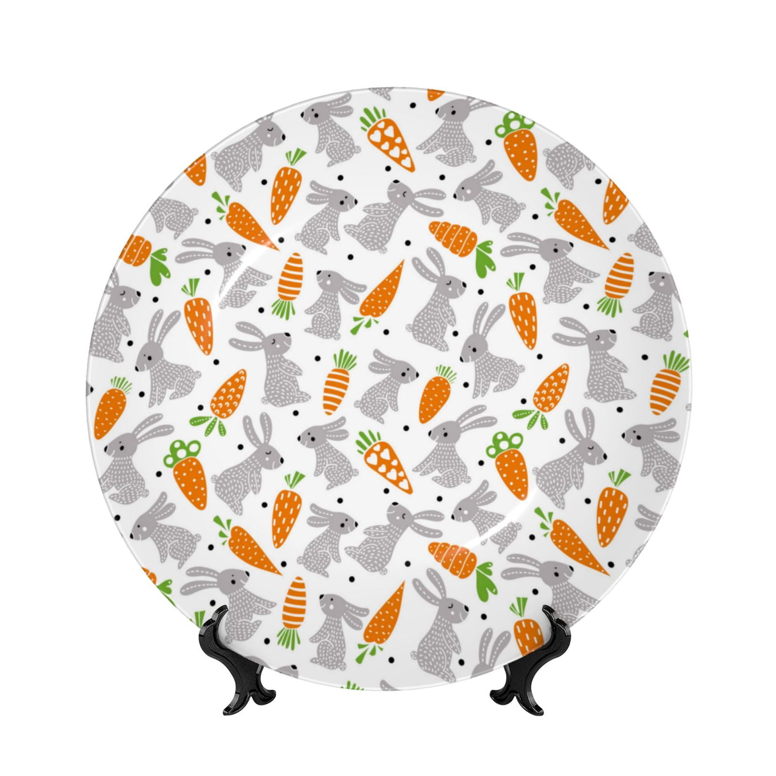 Yiaed Cute Rabbit Print Bone China Decorative Plate Ceramic Dinner ...