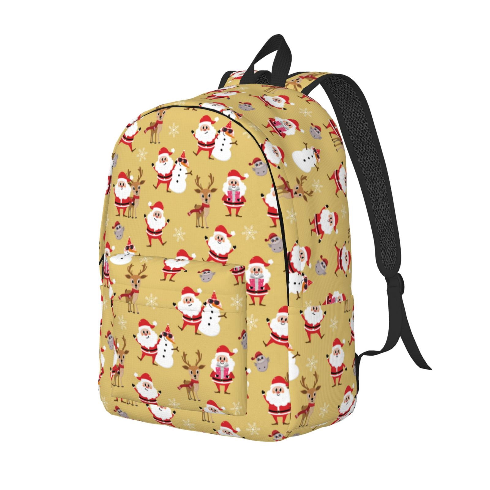 Yiaed Cute Santa and Reindeer Print Laptop Backpack Travel Canvas ...