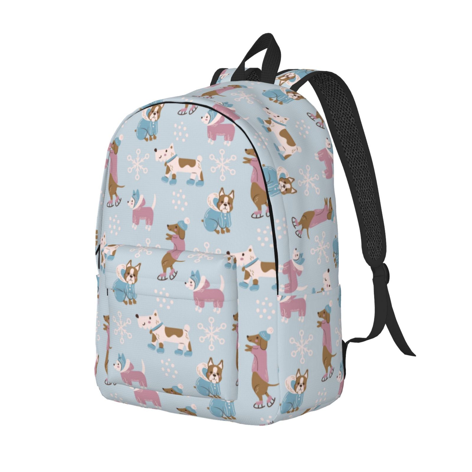 Yiaed Cute Snowflake Dachshund Print Laptop Backpack Travel Canvas ...