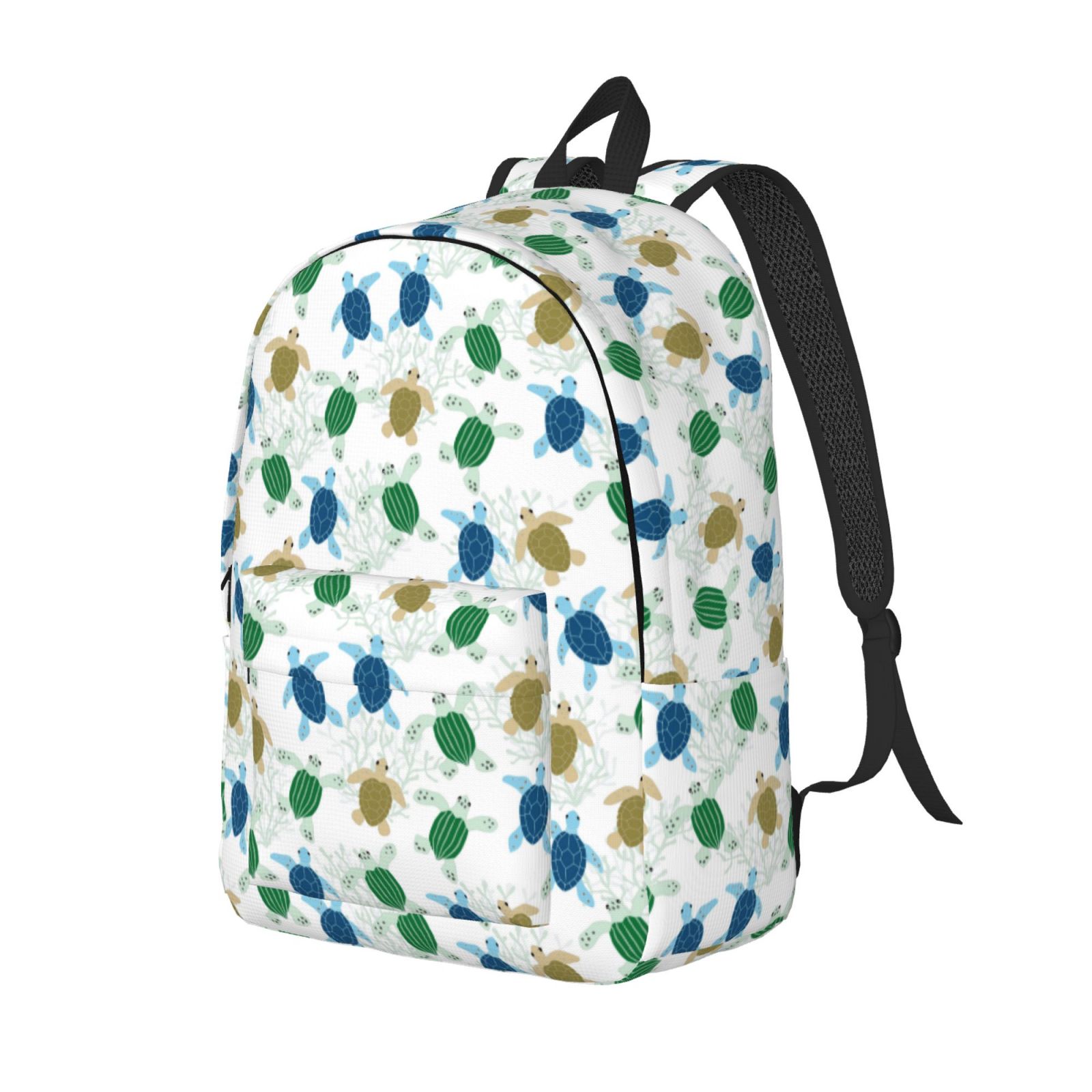 Yiaed Cute Turtle Print Print Laptop Backpack Travel Canvas Backpack ...