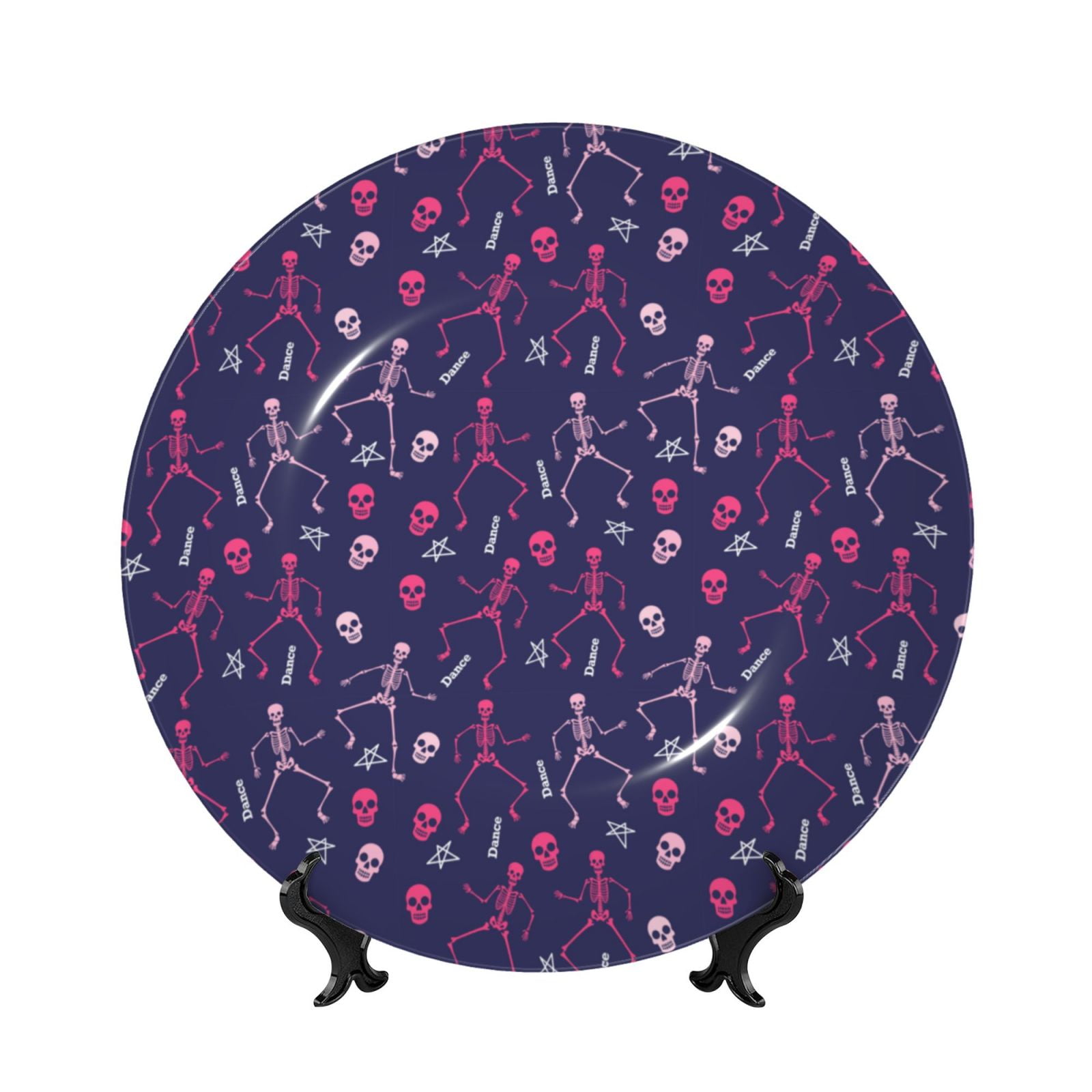 Yiaed Dance Skull Star Print Bone China Decorative Plate Ceramic Dinner ...