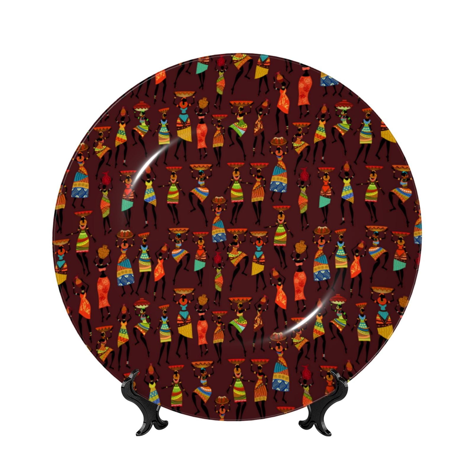 Yiaed Dancing African Women1 Print Bone China Decorative Plate Ceramic ...