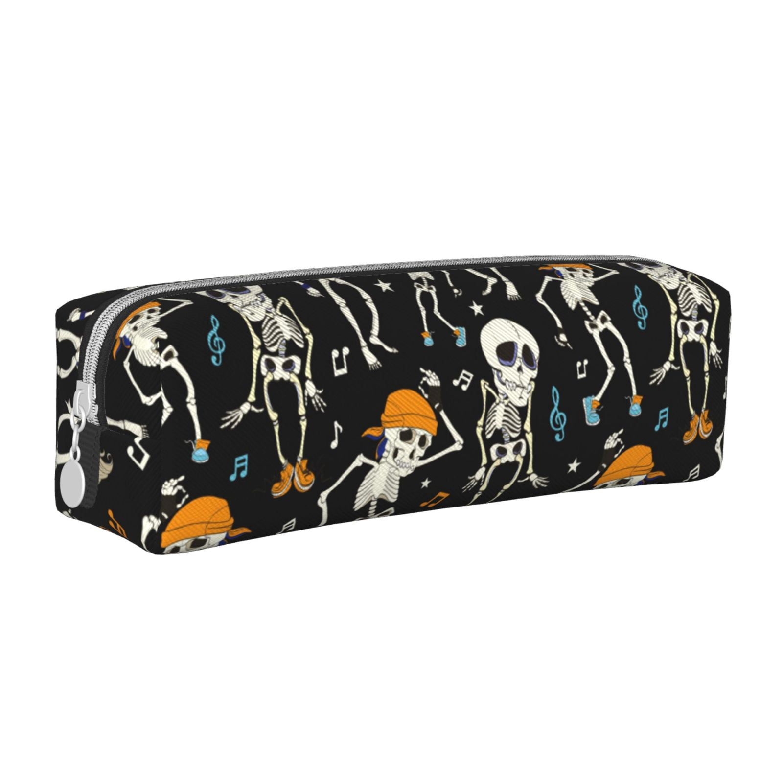Yiaed Dancing Skeleton Party Print Leather Pencil Case - Leather Pen ...