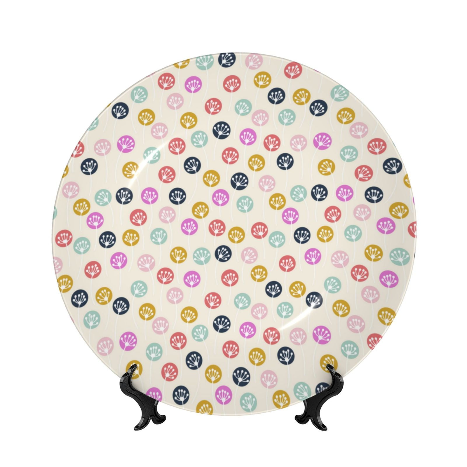 Yiaed Dandelion Floral Print Bone China Decorative Plate Ceramic Dinner ...