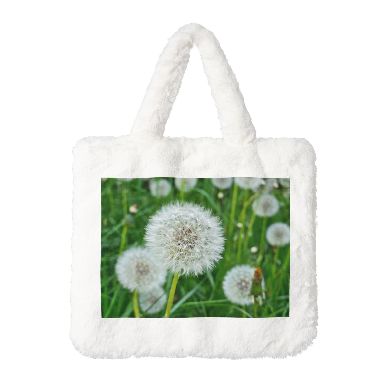 Yiaed Dandelion Flower In The Meadow Print Fluffy Shoulder Bag Plush ...