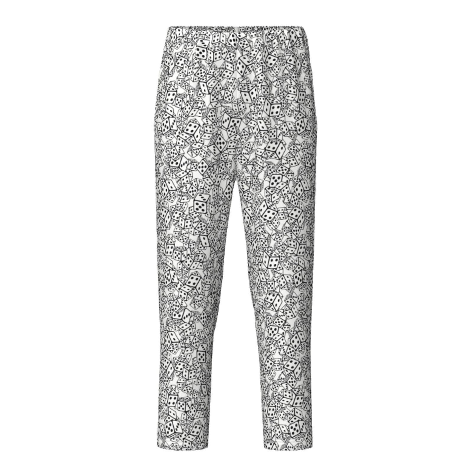 Yiaed Dice Cubes Print Teenagers' Lounge Pants, Loose PJ Bottoms, Long ...