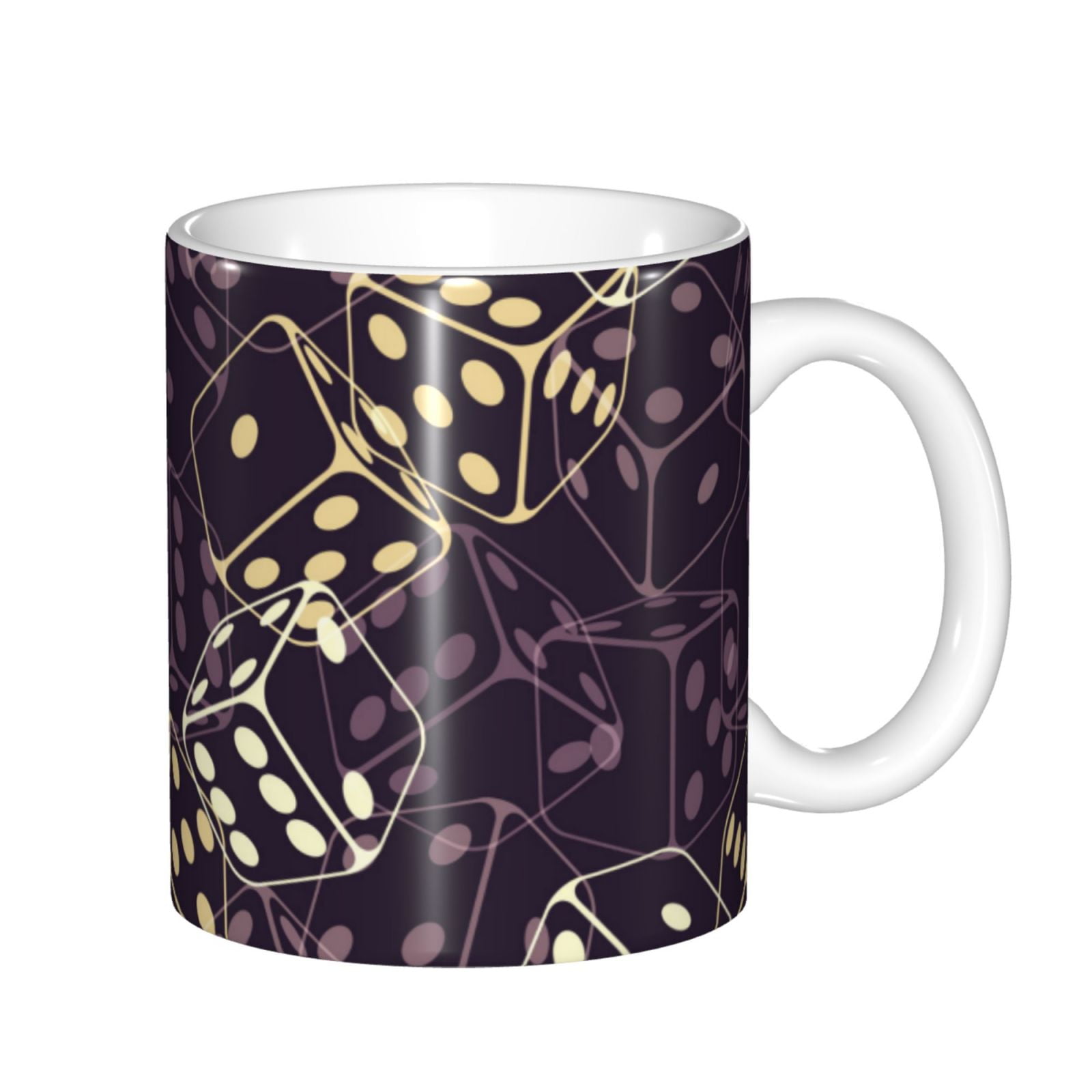 Yiaed Dice Print Ceramics Coffee,Large Handle Design,Extra Large Tea ...