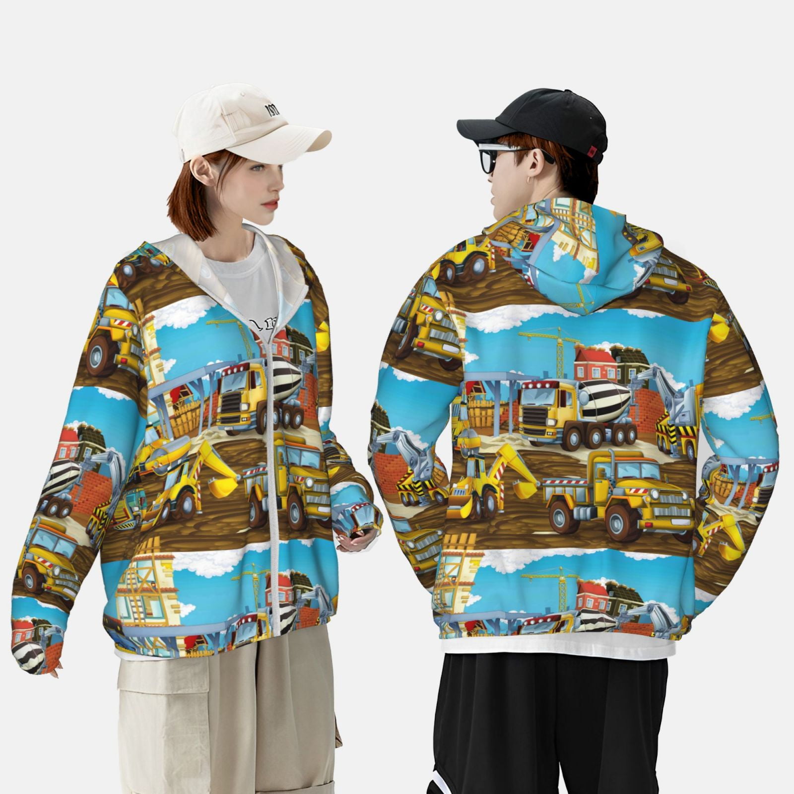 Yiaed Different Construction Site Vehicles Print Sun Shirts UPF 50 ...
