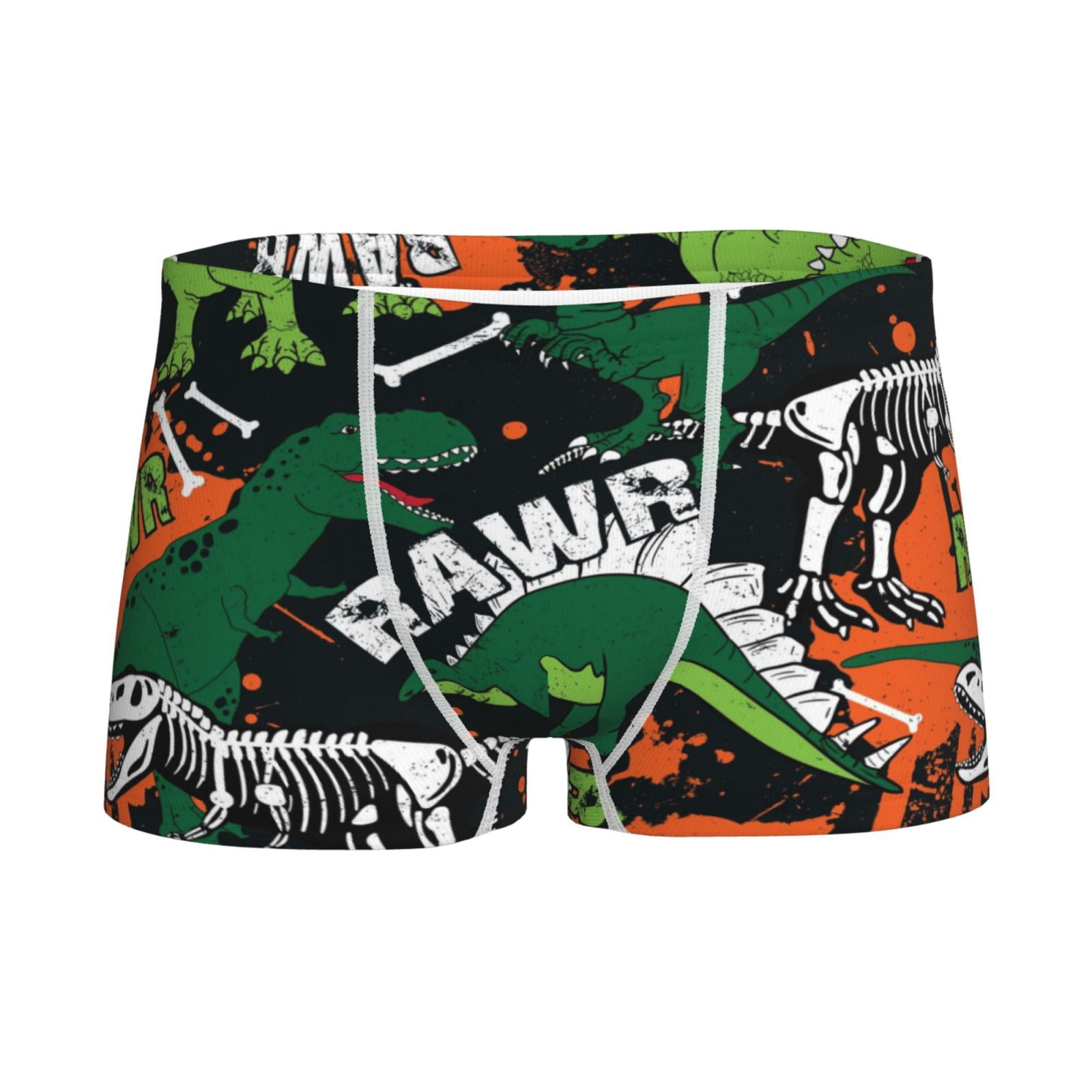 Yiaed Dinosaur Skeleton Print Boys' Boxer Briefs Cotton Casual Stretch ...
