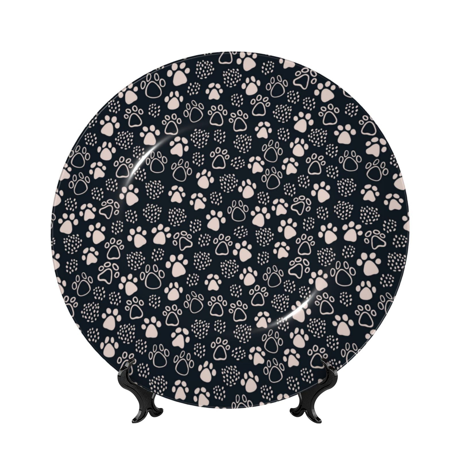 Yiaed Dog Paw Print Bone China Decorative Plate Ceramic Dinner Plates ...