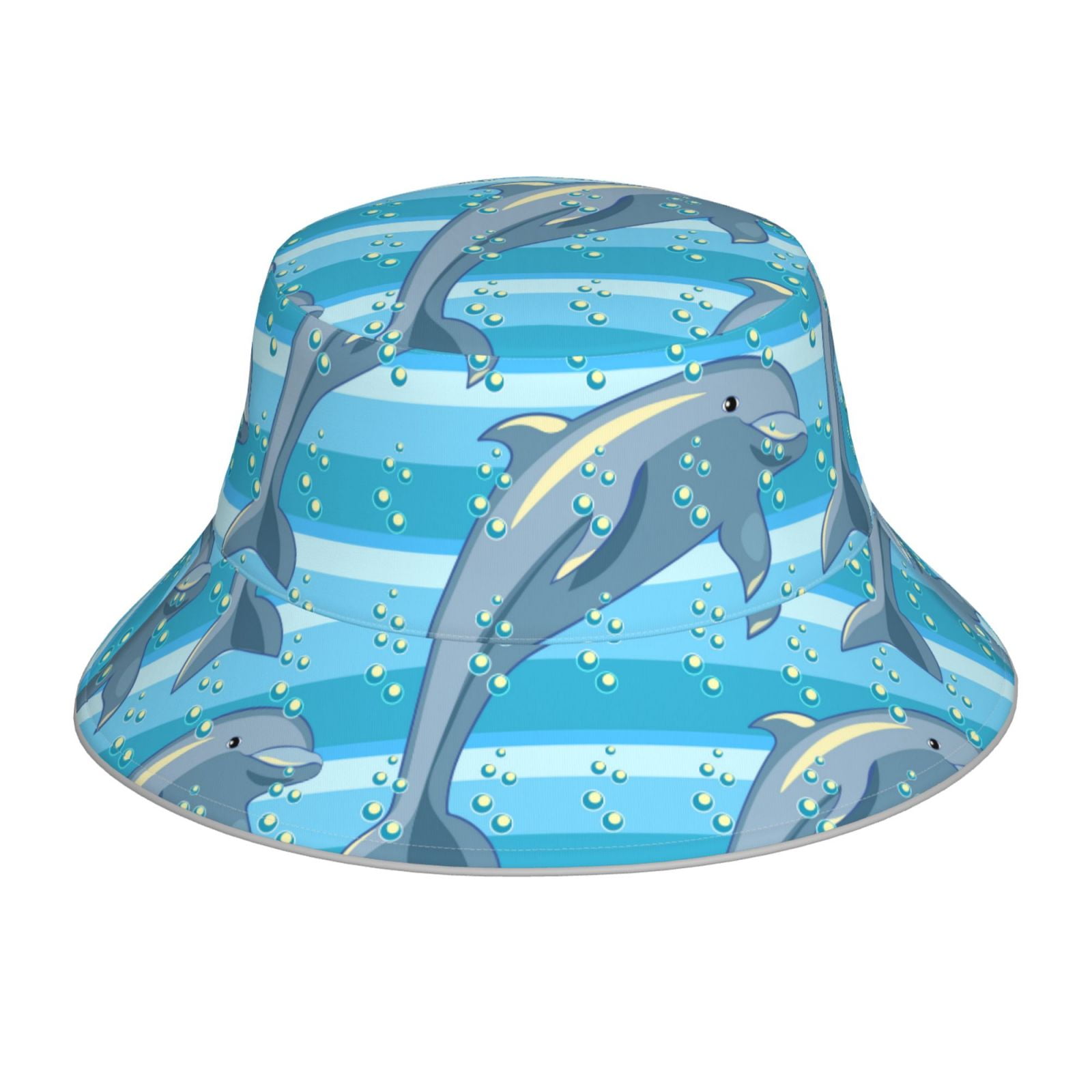 Yiaed Dolphin Print Reflective Stripe Bucket Hat Unisex Funny Outdoor ...