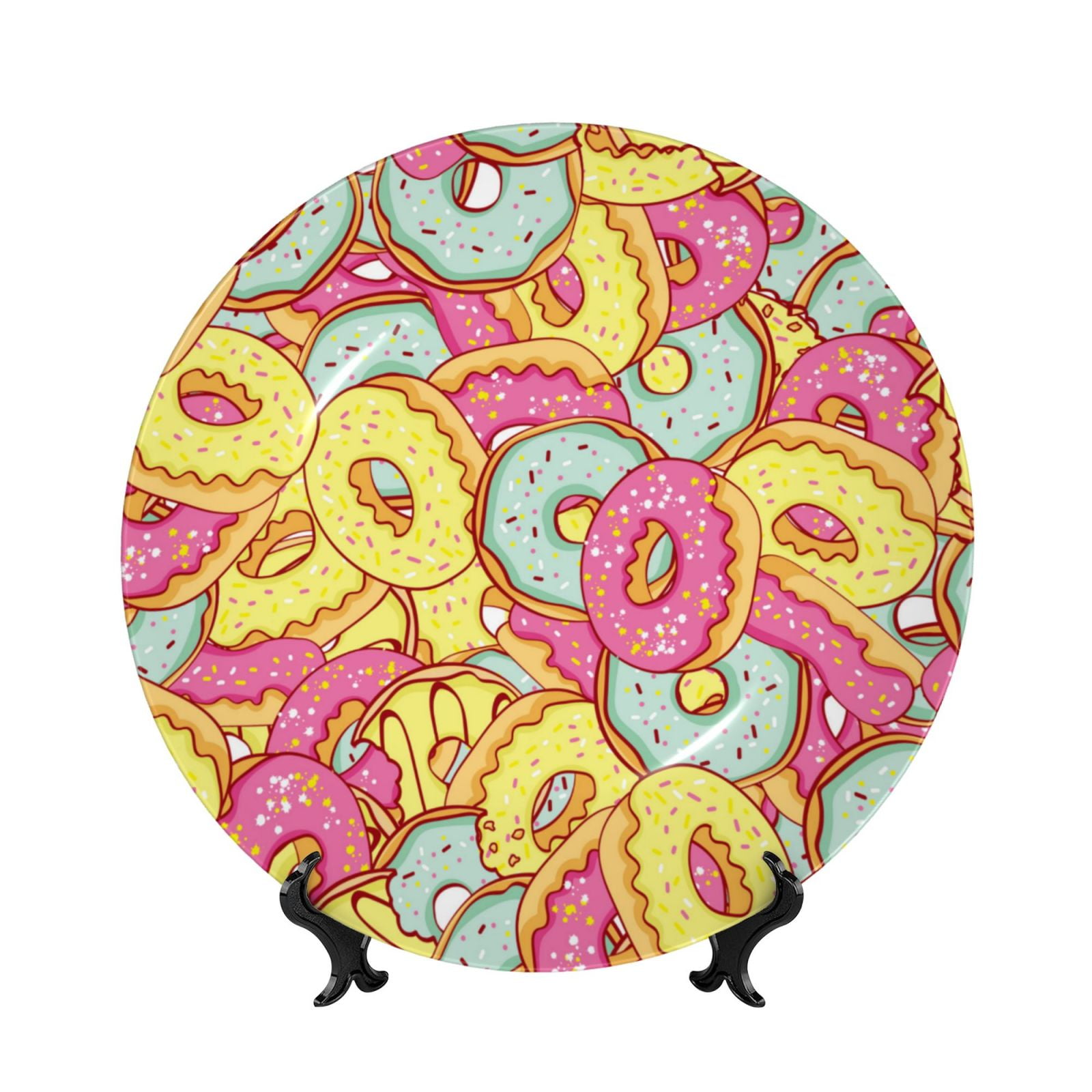 Yiaed Donut and Blue Print Bone China Decorative Plate Ceramic Dinner ...