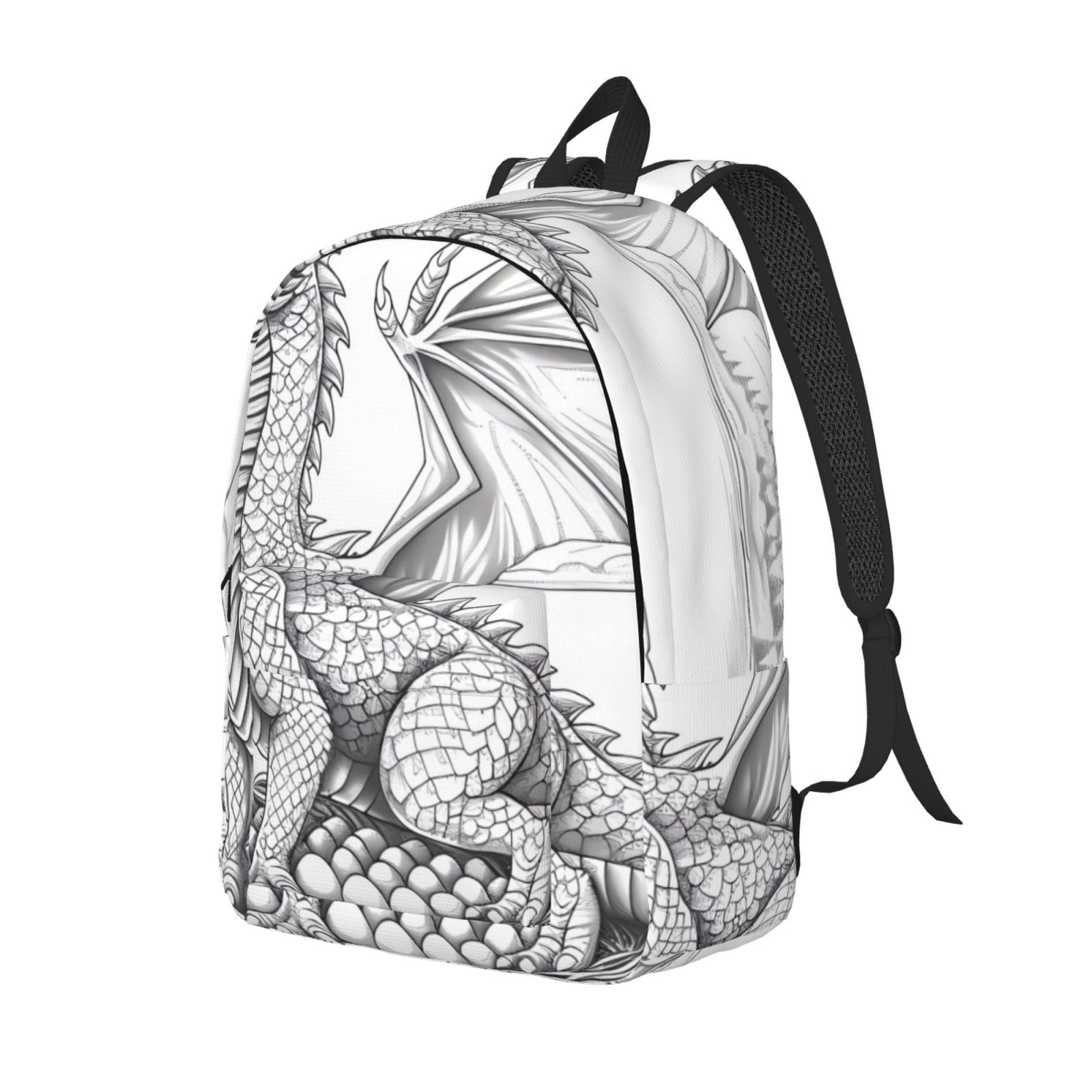 Yiaed Dragon Nest Sketch Print Laptop Backpack Travel Canvas Backpack ...