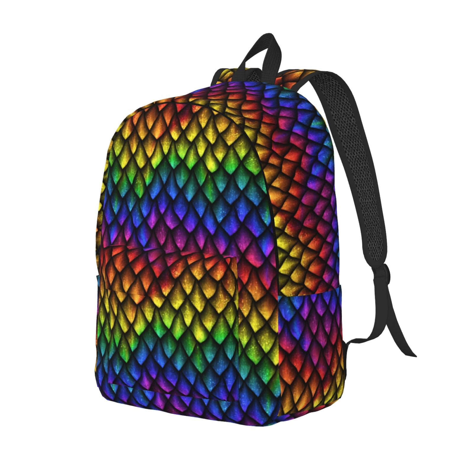 Yiaed Dragon Scales Print Print Laptop Backpack Travel Canvas Backpack ...