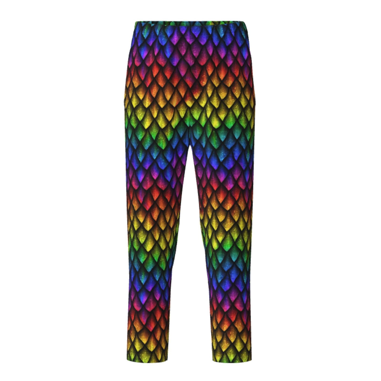 Yiaed Dragon Scales Print Teenagers' Lounge Pants, Loose PJ Bottoms ...