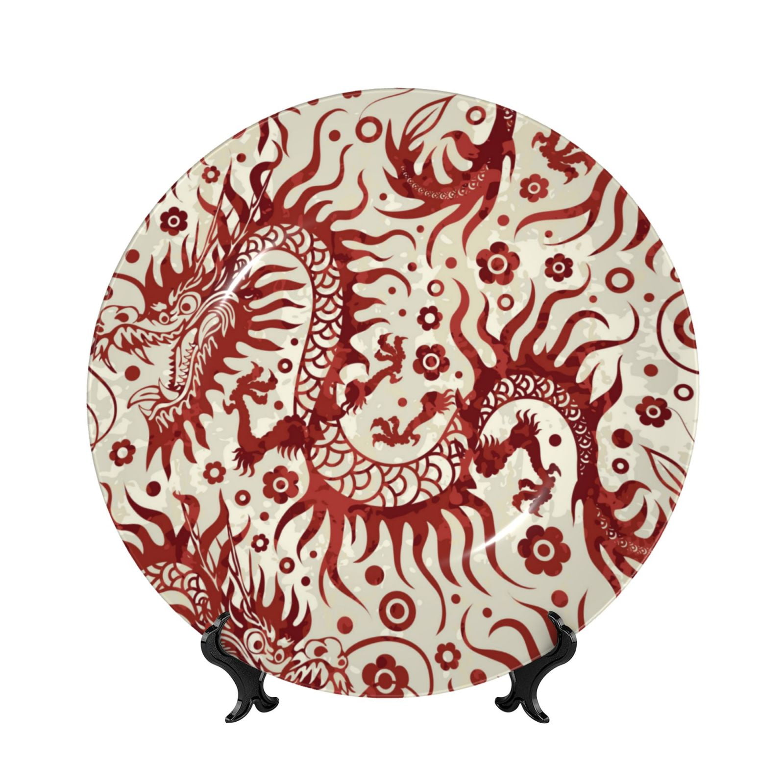 Yiaed Dragons1 Print Bone China Decorative Plate Ceramic Dinner Plates ...