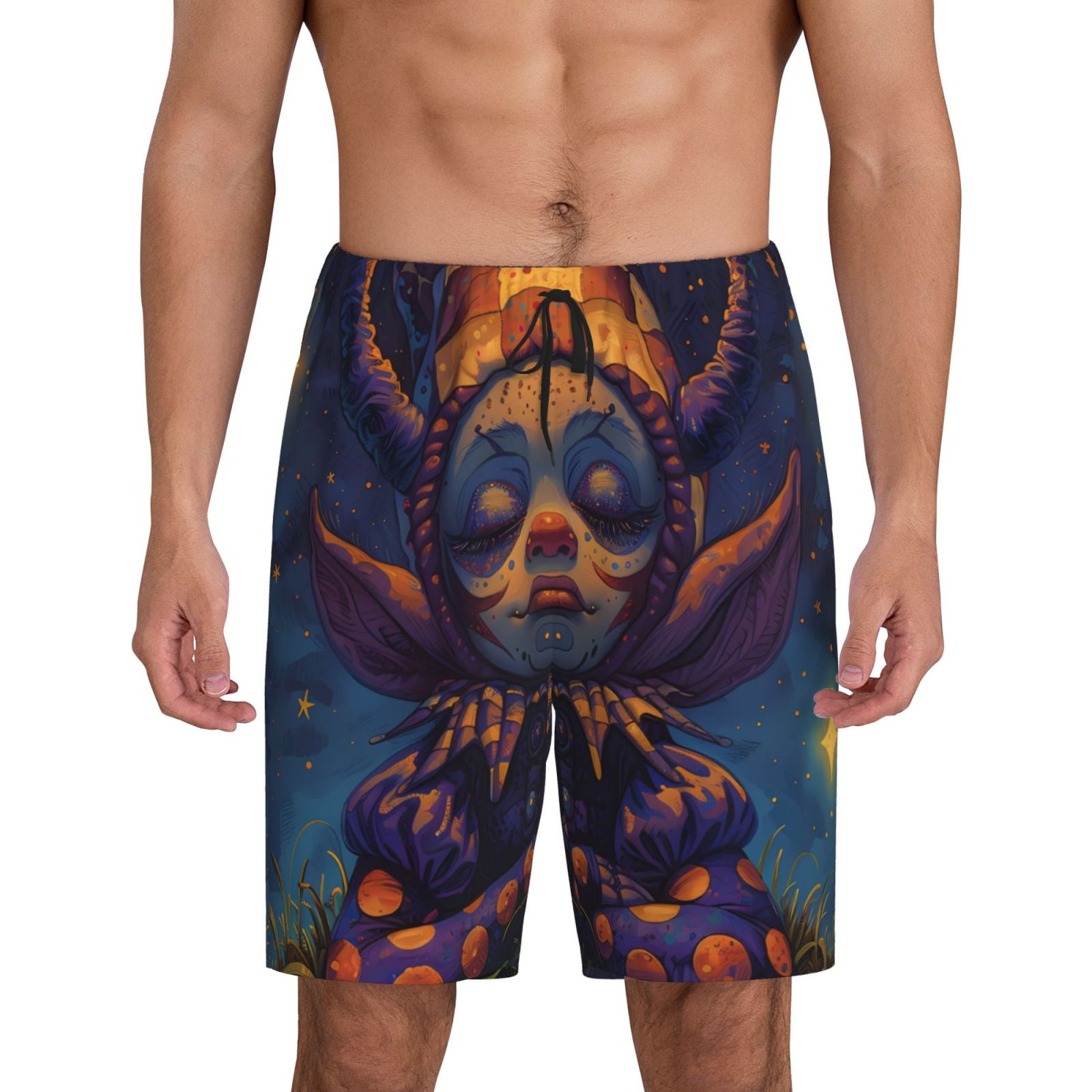 Yiaed Dreamy Jester Under Stars for Men's Soft Sleep Pajama Short ...