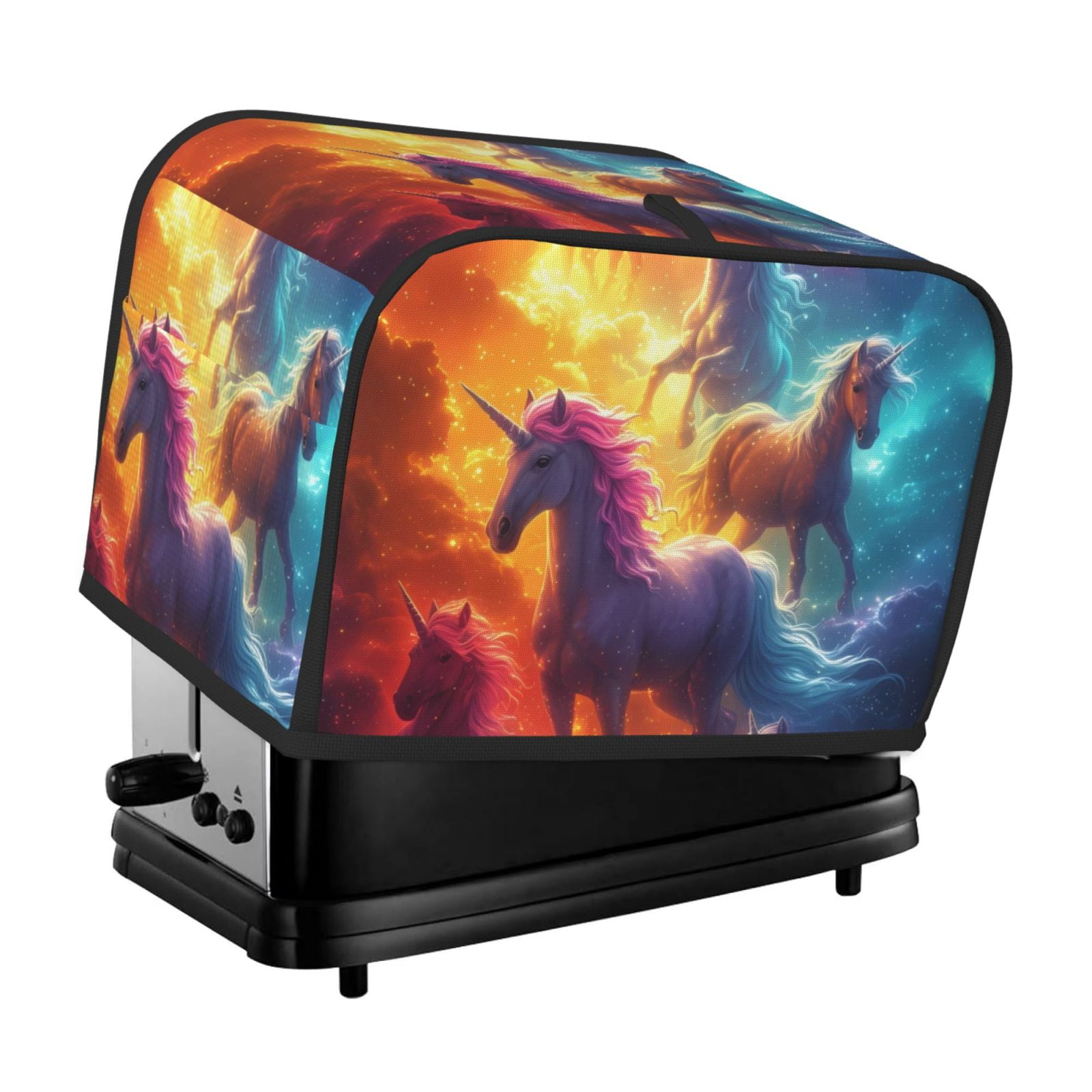 Yiaed Dreamy Night Sky White Horse Print Two Slice Bread Machine Cover ...