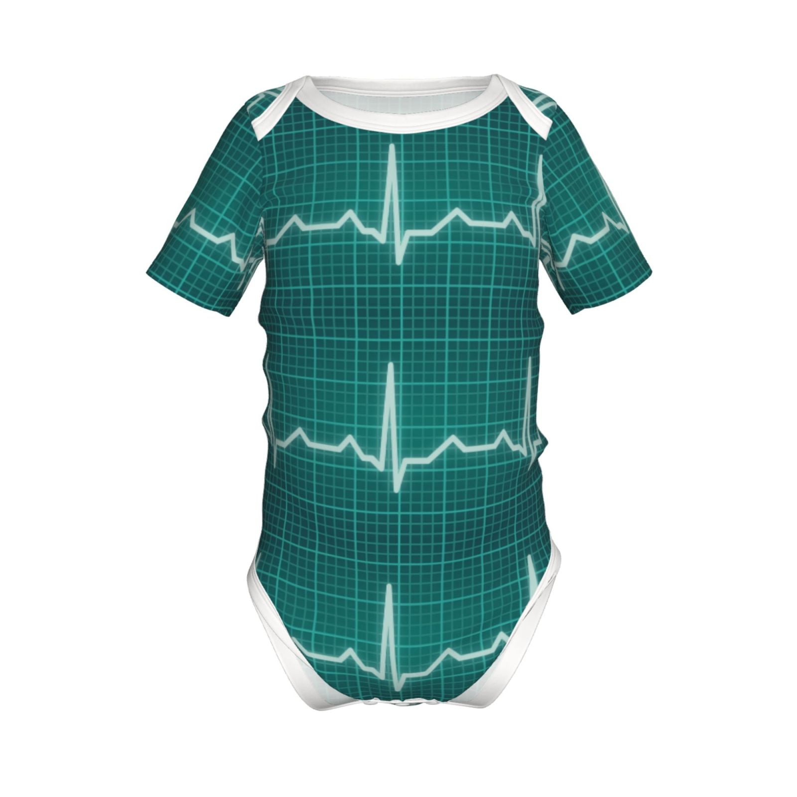 Yiaed ECG Wave Print Infant Climbing Short Sleeve Onesie One-Piece Baby ...