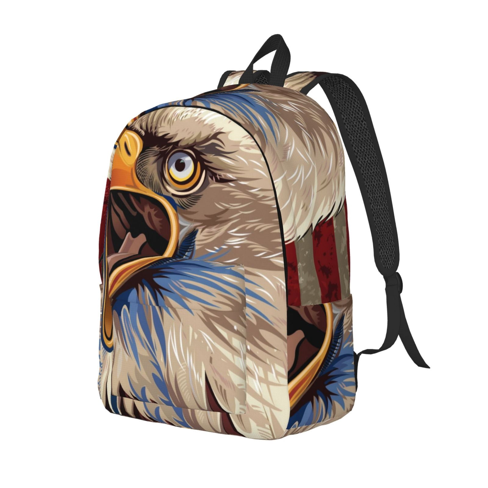 Yiaed Eagle With USA Flags Print Laptop Backpack Travel Canvas Backpack ...