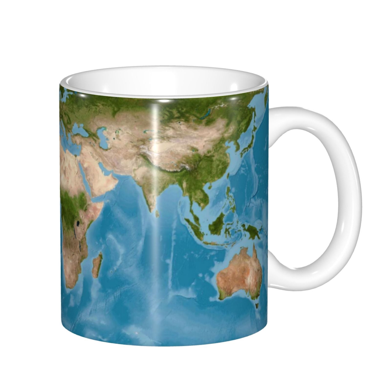 Yiaed Earth View World Map Print Ceramics Coffee,Large Handle Design ...
