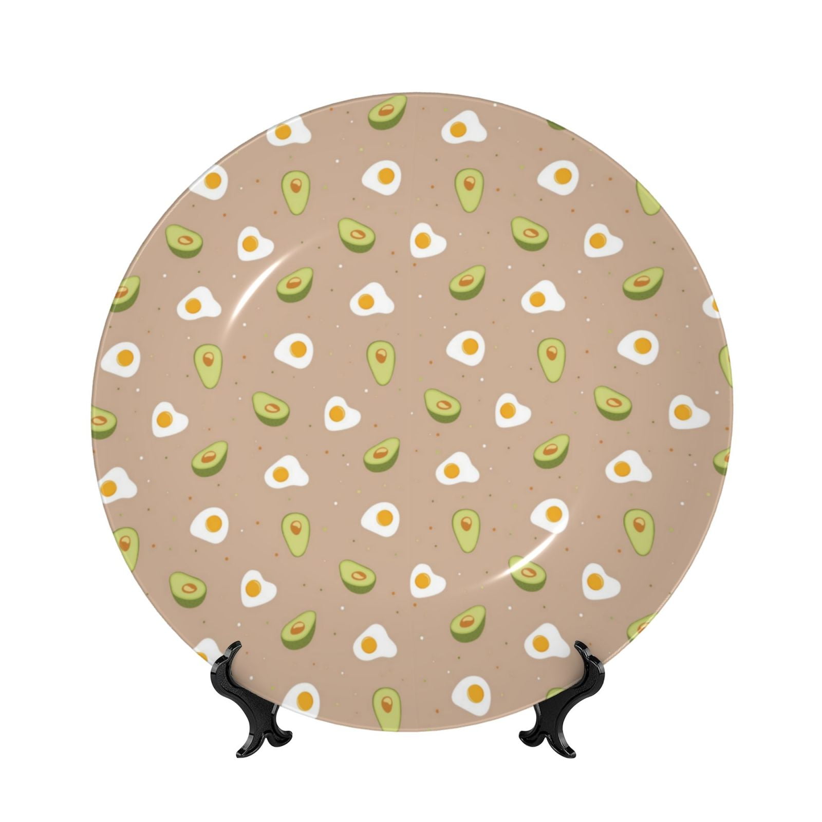Yiaed Egg and Avocado Print Bone China Decorative Plate Ceramic Dinner ...