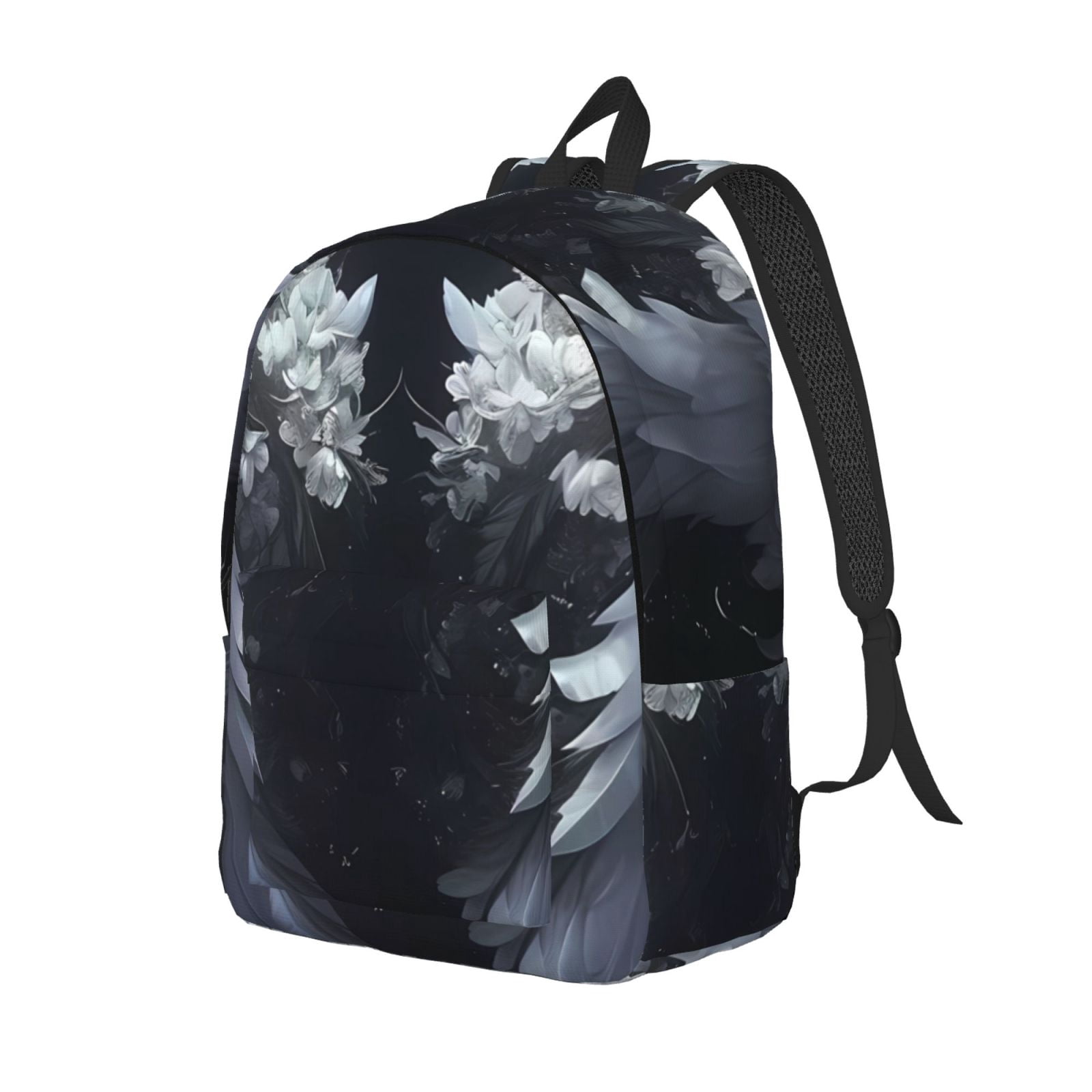 Yiaed Elegant Feathered Floral Wings Print Laptop Backpack Travel ...