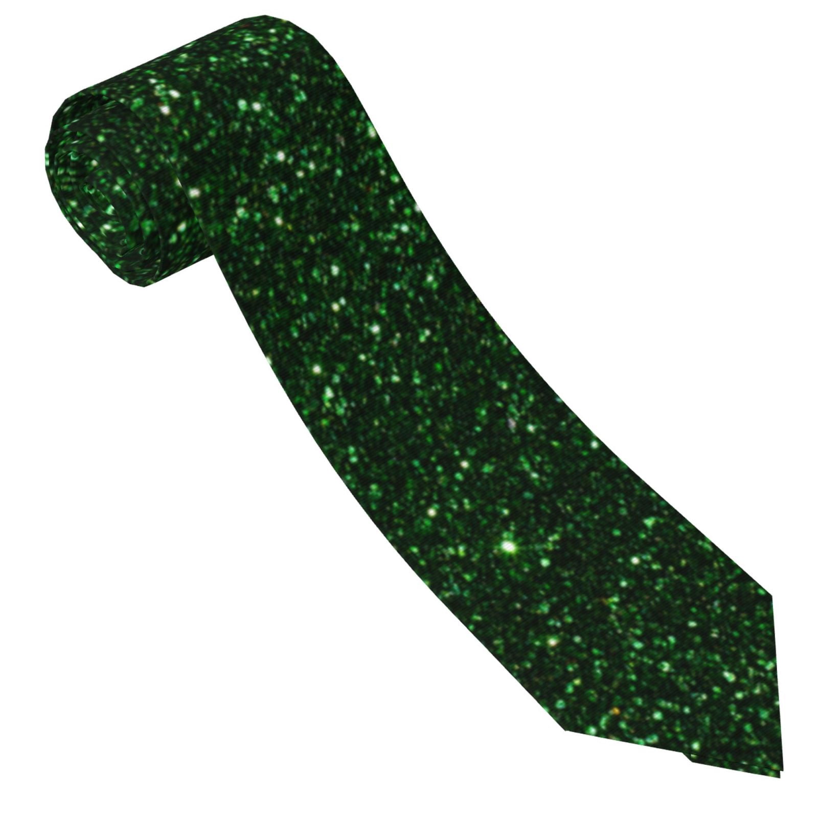 Yiaed Emerald Green Sparkling Print Men's Ties Silk Business Necktie ...