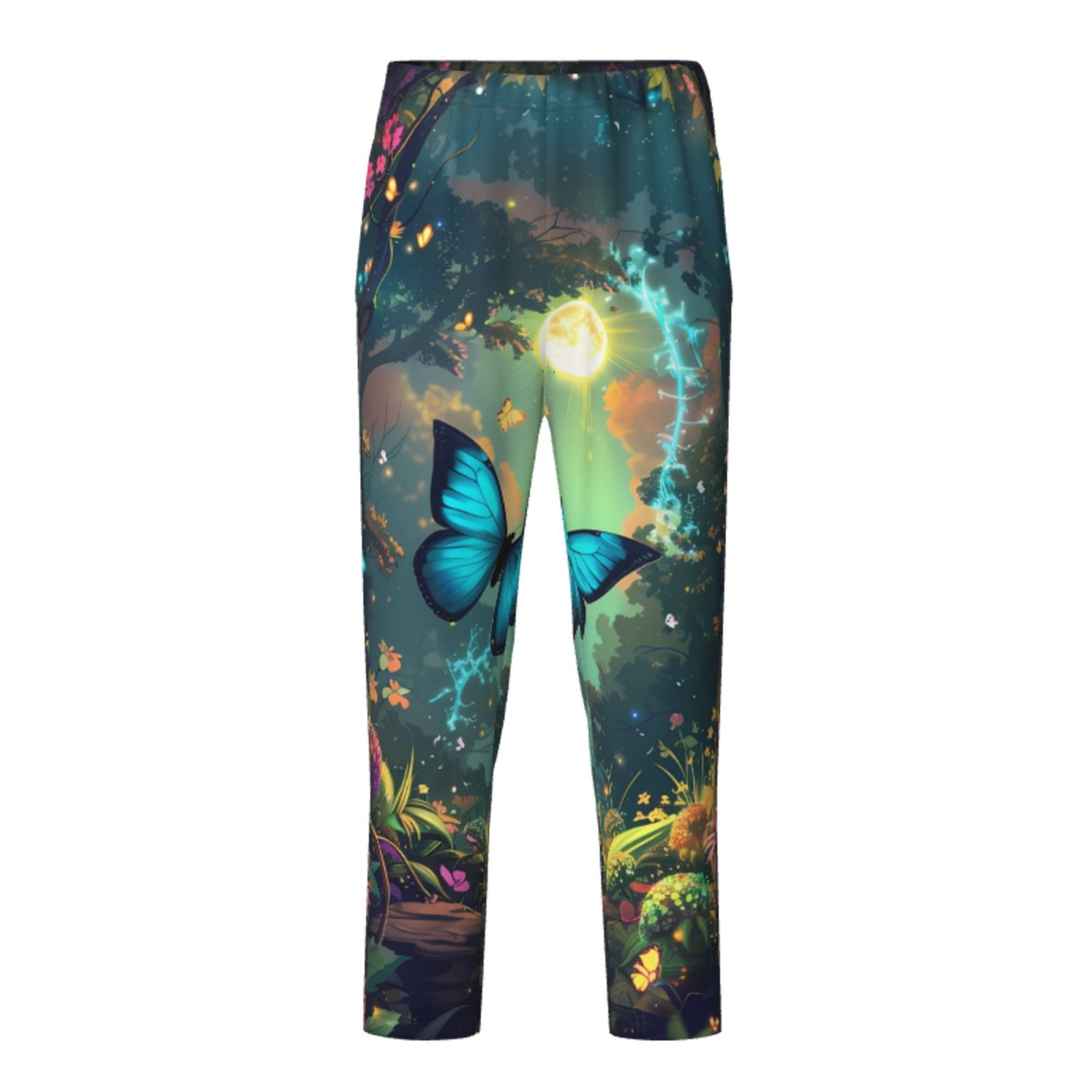 Yiaed Enchanted Forest Butterfly A Print Teenagers' Lounge Pants, Loose ...