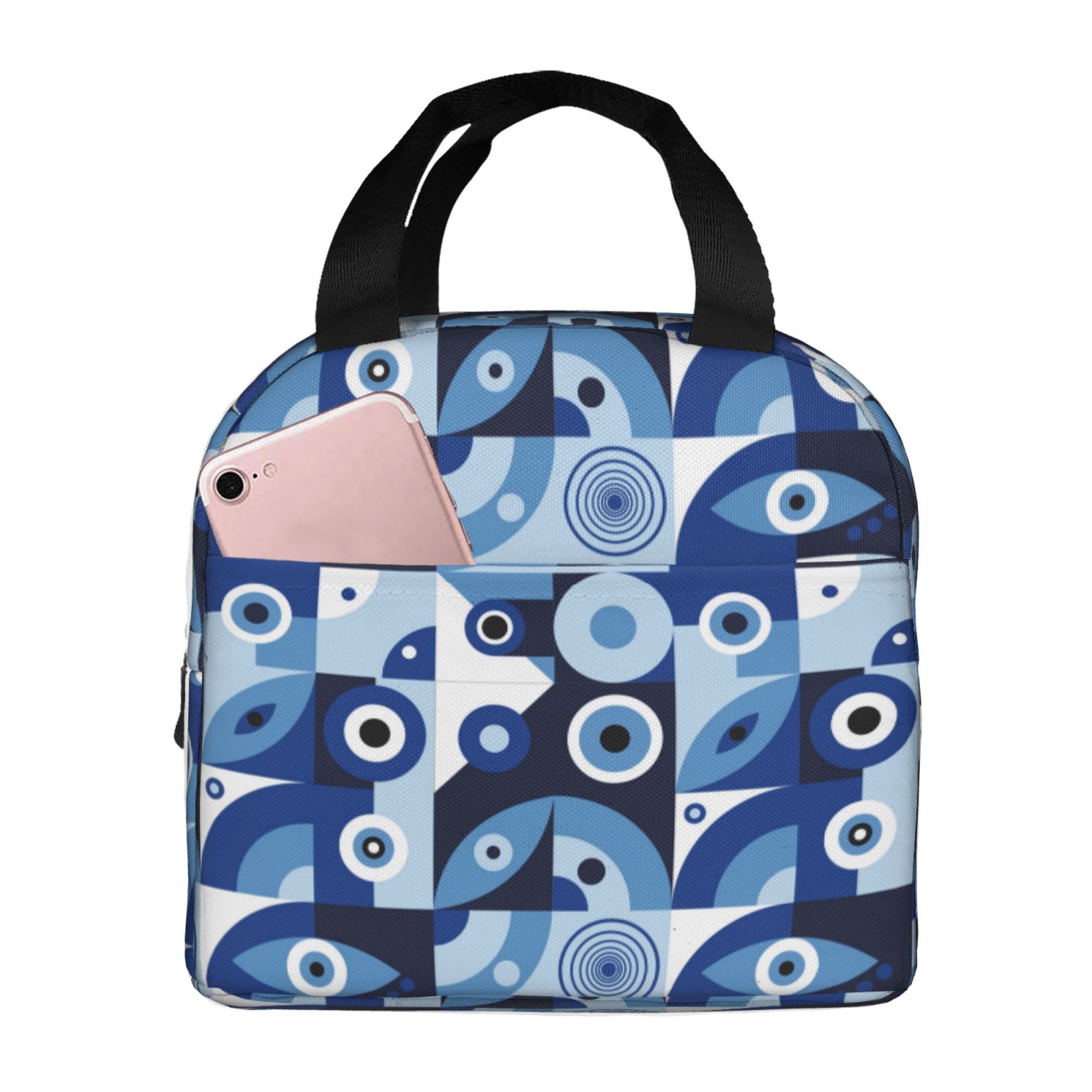 Yiaed Evil Eye Print Insulated Lunch Bag Reusable Cute Tote Lunch Box ...
