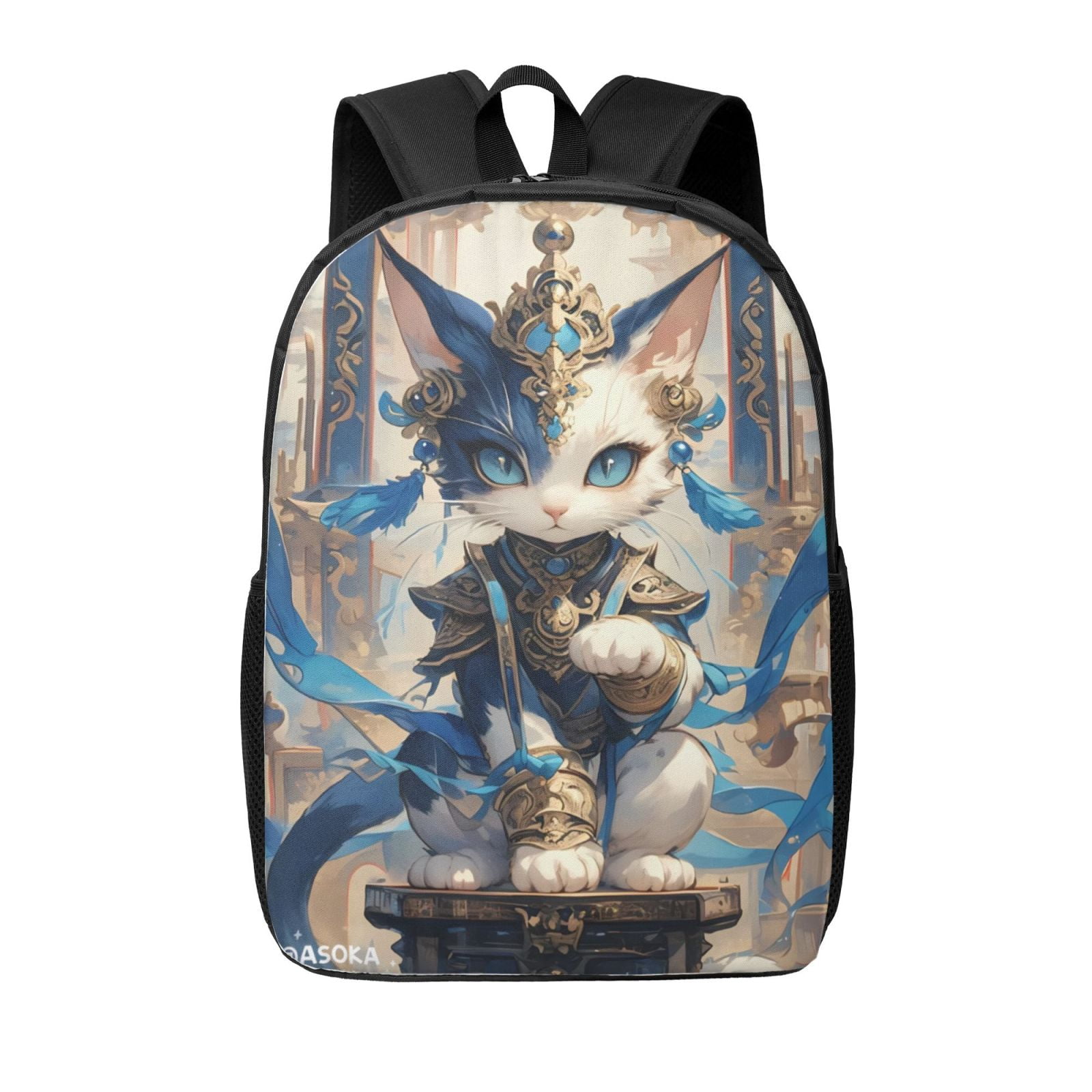 Yiaed Exotic Blue Cat Print Travel Laptop Backpack, 17 Inch Extra Large ...