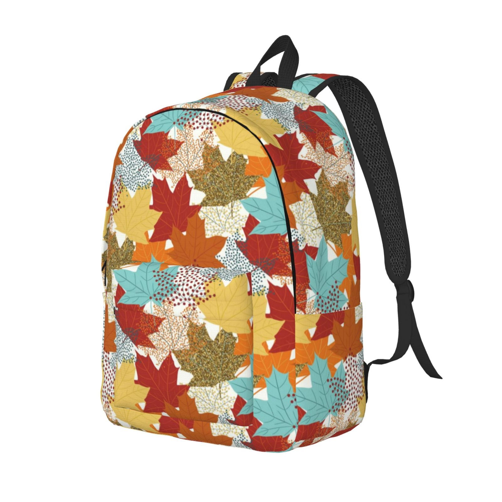 Yiaed Fall Maple Leaves Print Print Laptop Backpack Travel Canvas ...
