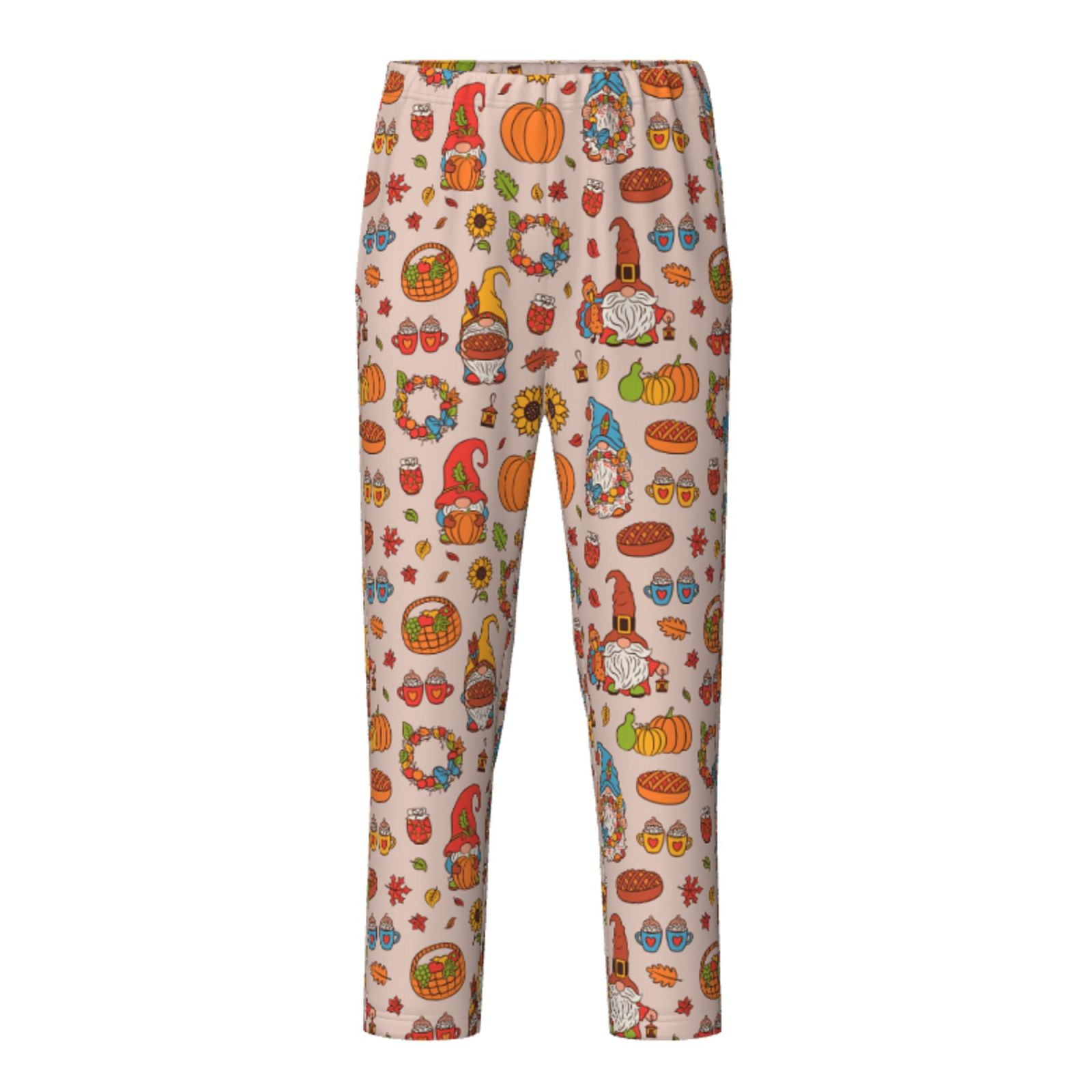 Yiaed Fall Thanksgiving Print Teenagers' Lounge Pants, Loose PJ Bottoms ...