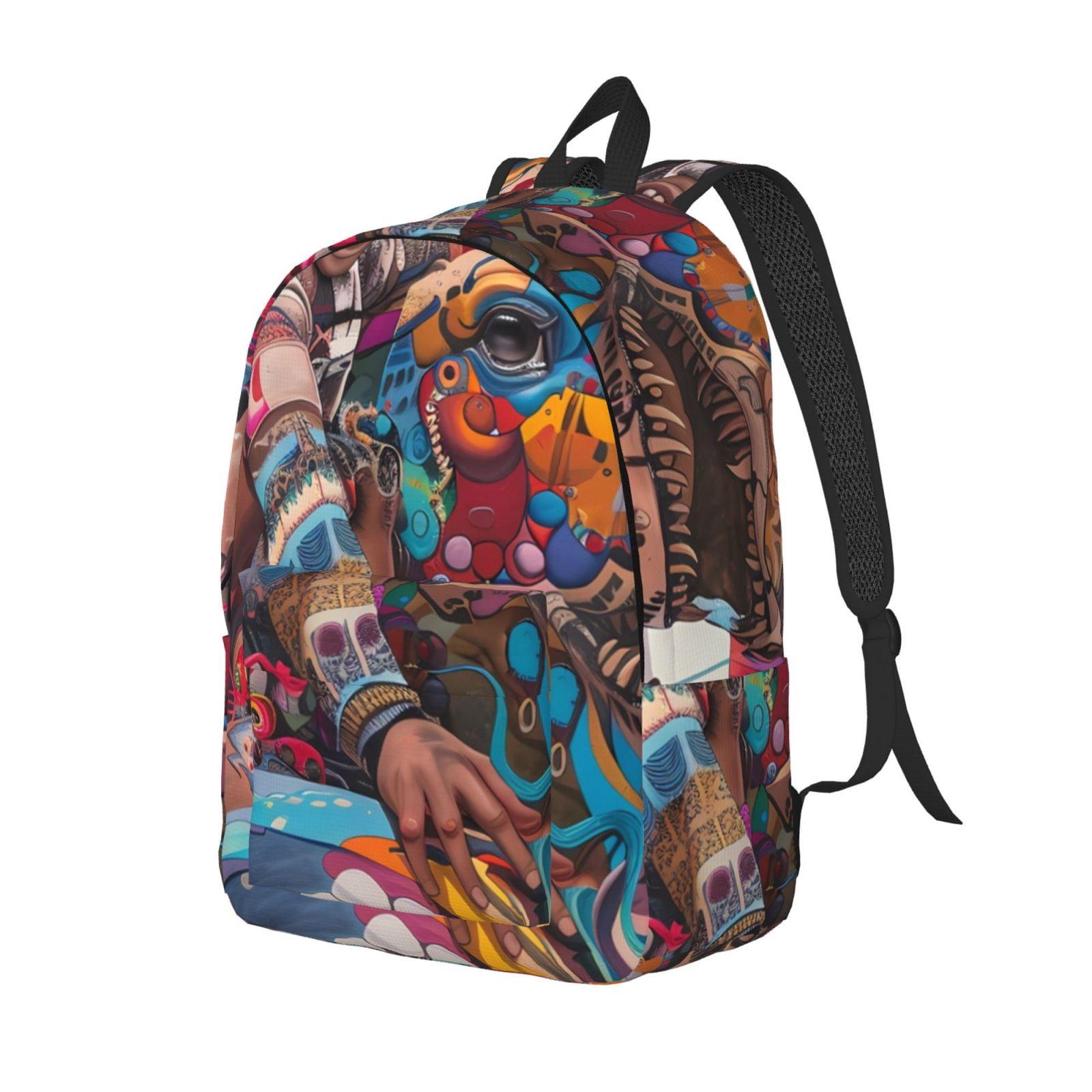 Yiaed Fantasy Colorful Beast Print Laptop Backpack Travel Canvas ...