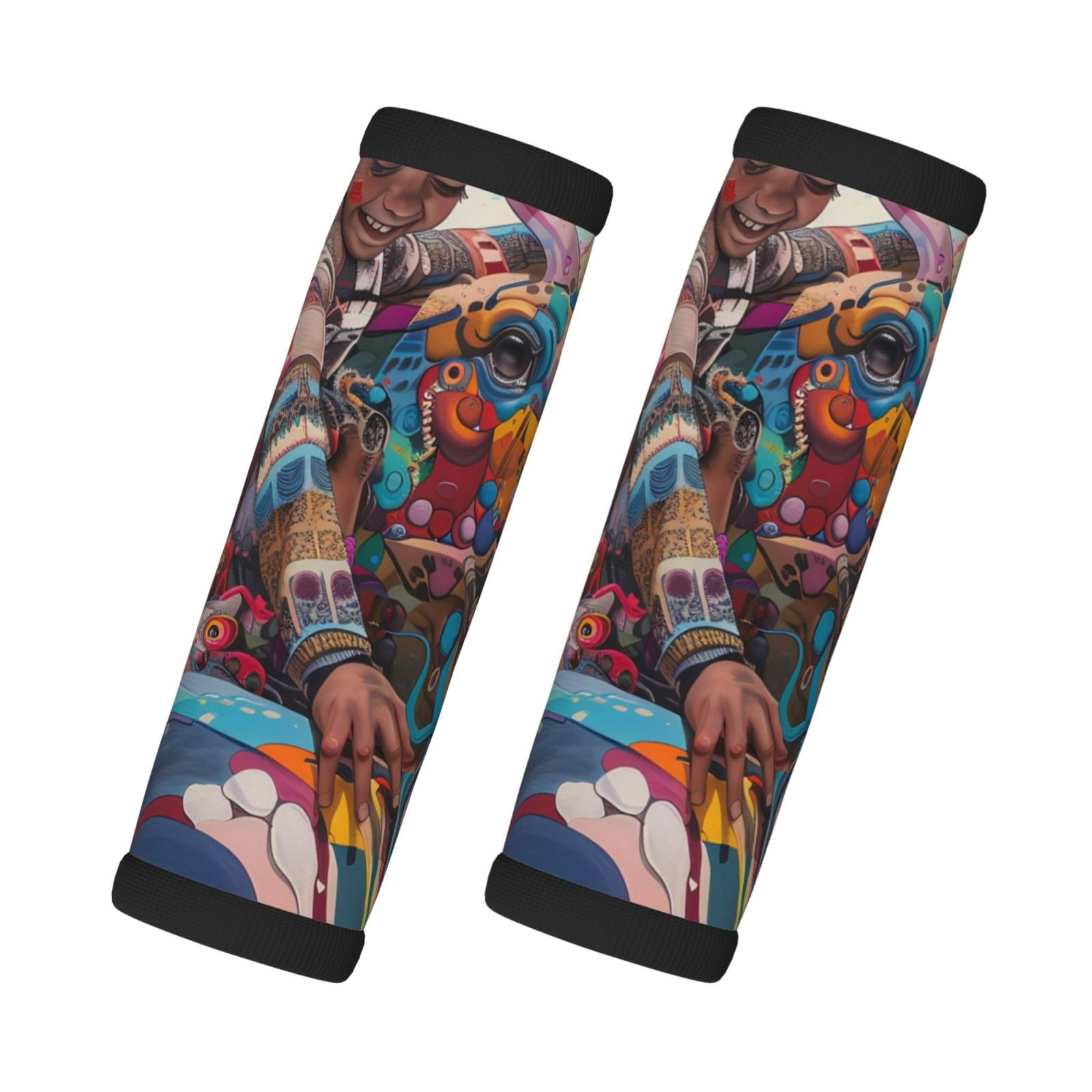 Yiaed Fantasy Colorful Beast Print Luggage Handles Wrap Grips 2 Packs ...